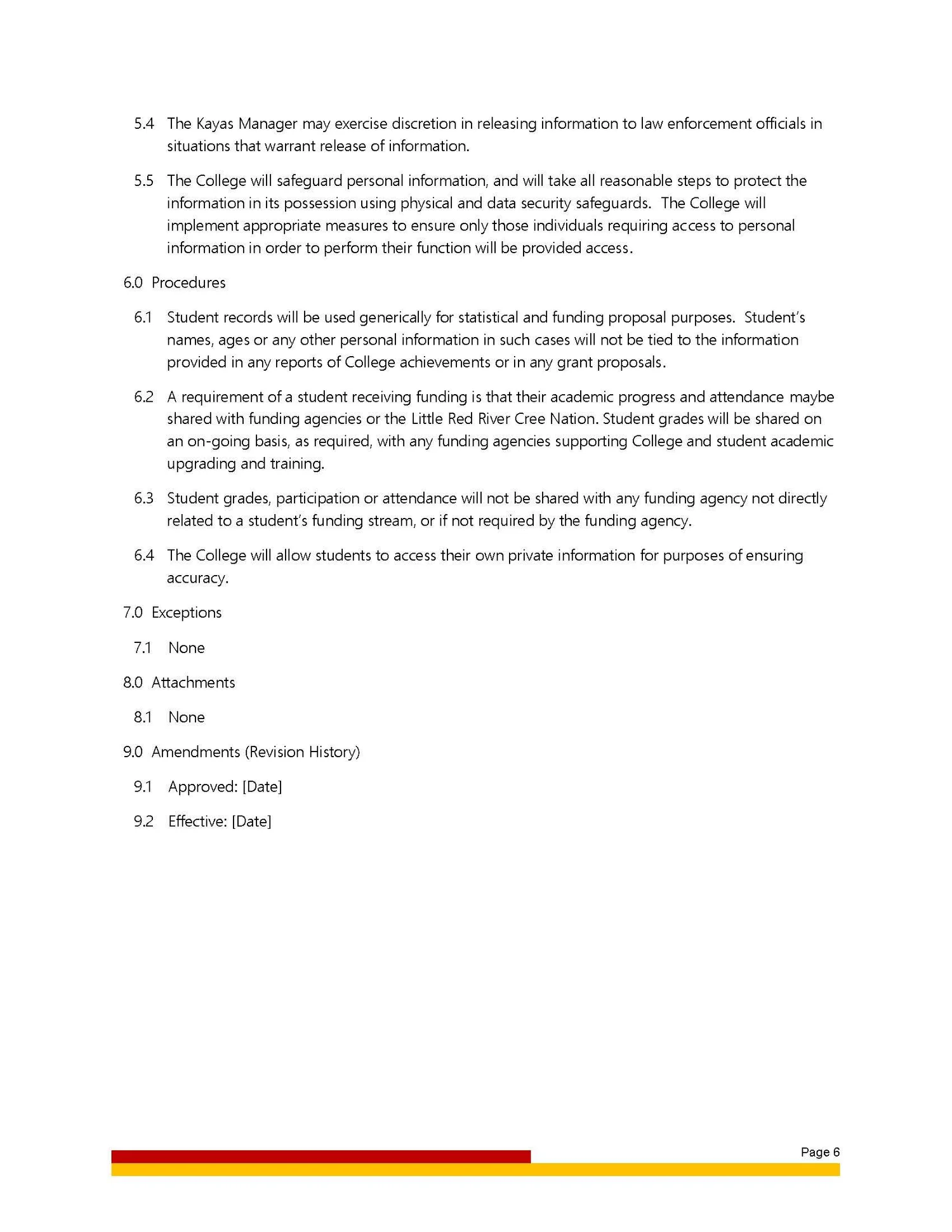 Student Policy Manual — Kayas Cultural College