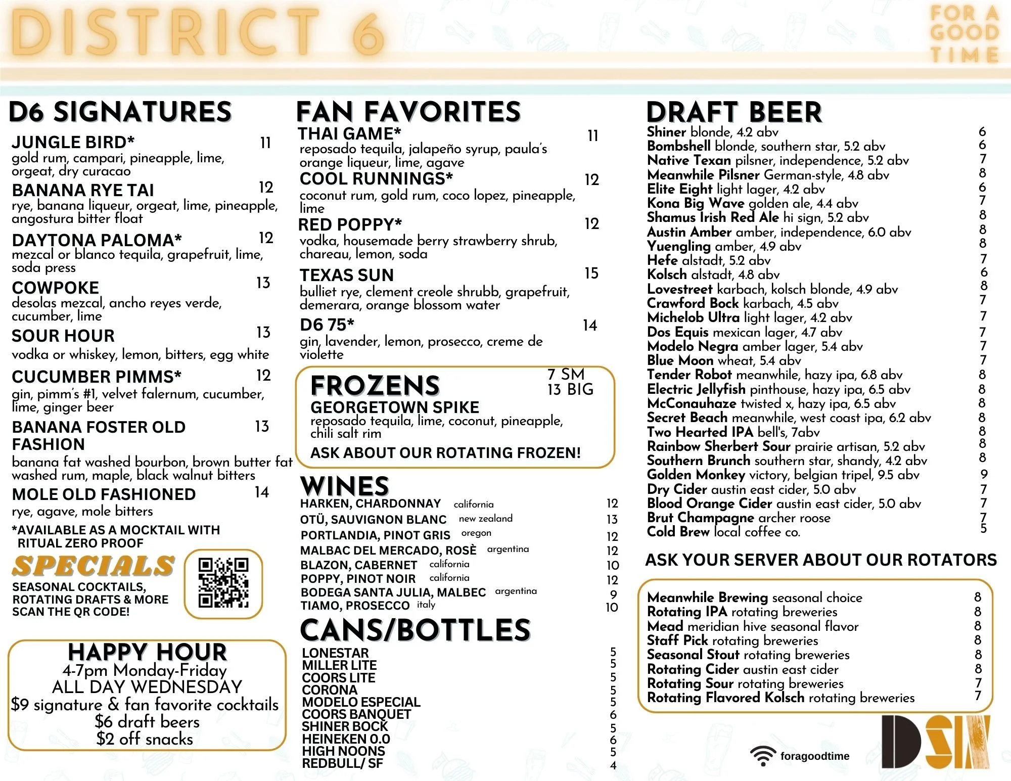 Menu 1 — District Six