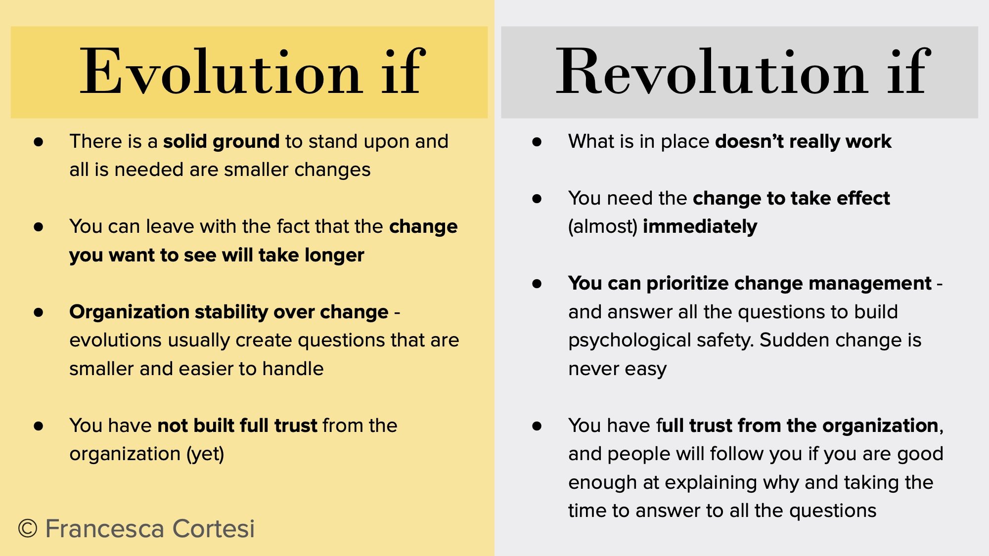 Francesca Cortesi — Driving product change - how to choose evolution or ...
