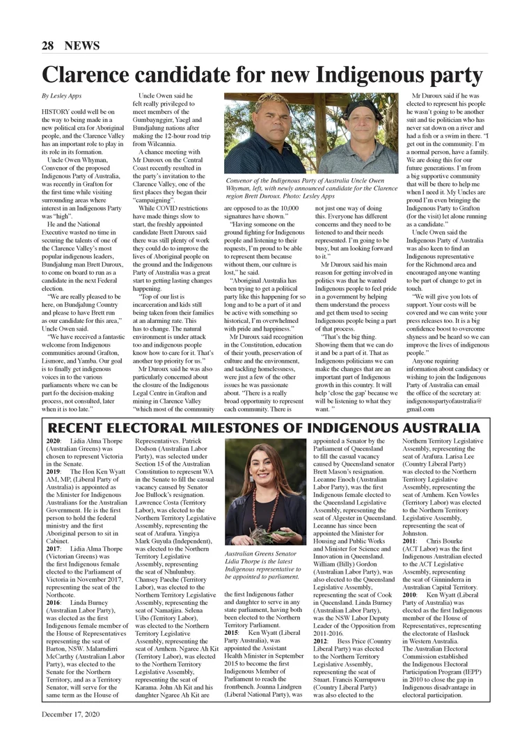 Early Days — Indigenous - Aboriginal Party of Australia (IAPA)