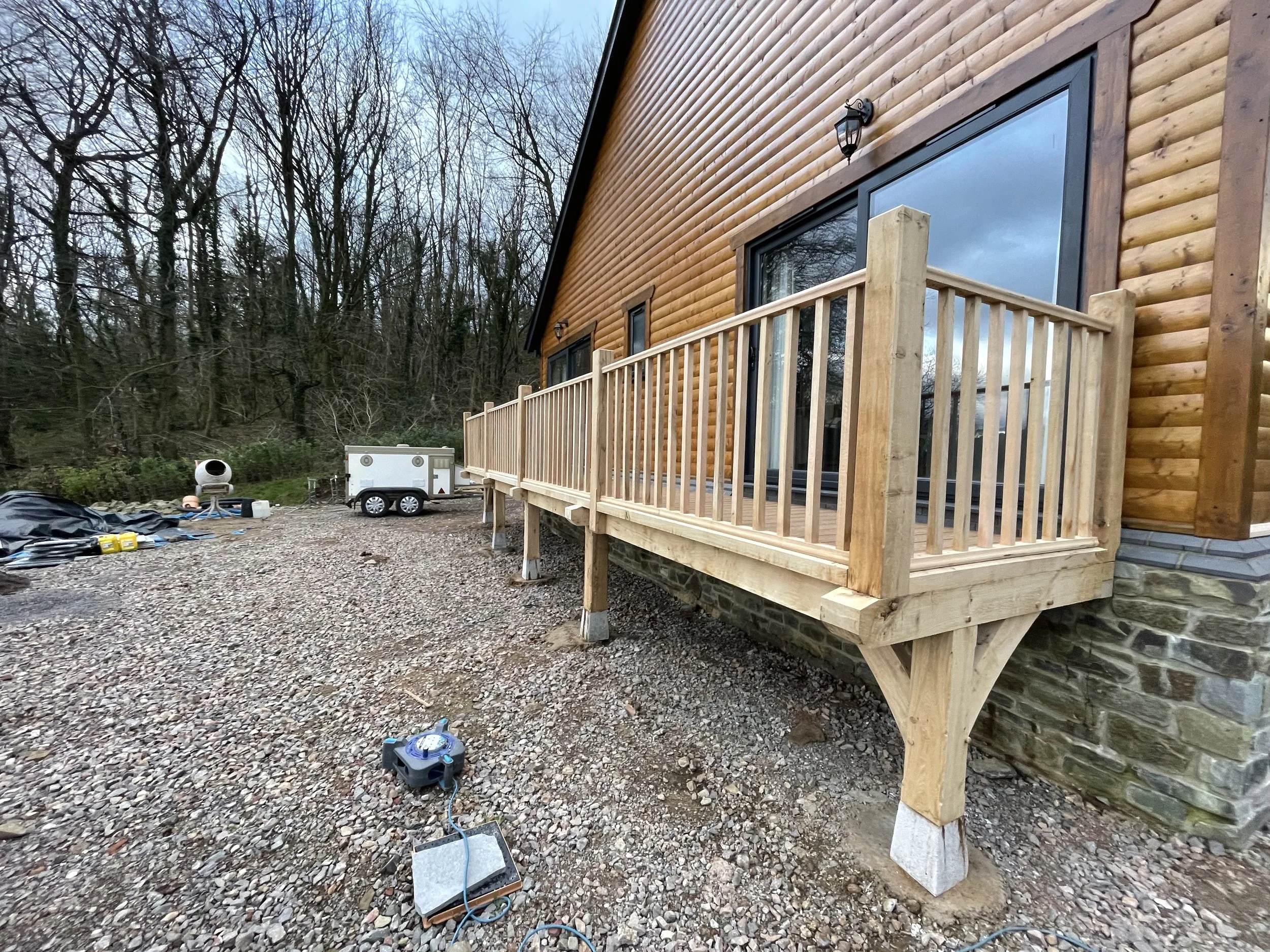 Beautiful Handmade Oak Balcony, Oak Porch, Oak Gazebo, Oak Bridge ...
