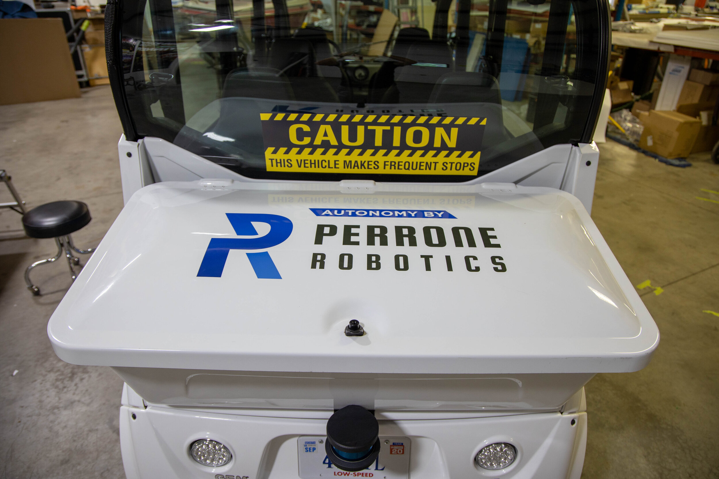 Perrone Robotics Autonomous Shuttle Wrap | MAD Creative Concepts
