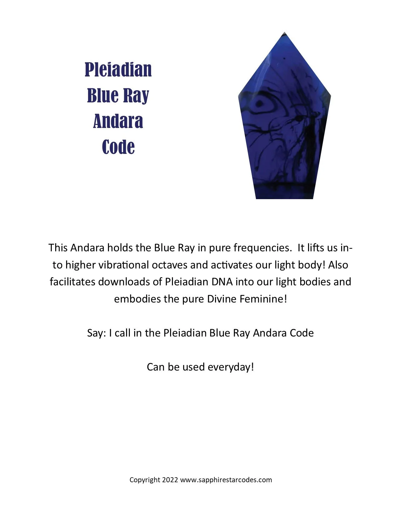 Andara Crystal Codes — Nelle Mack