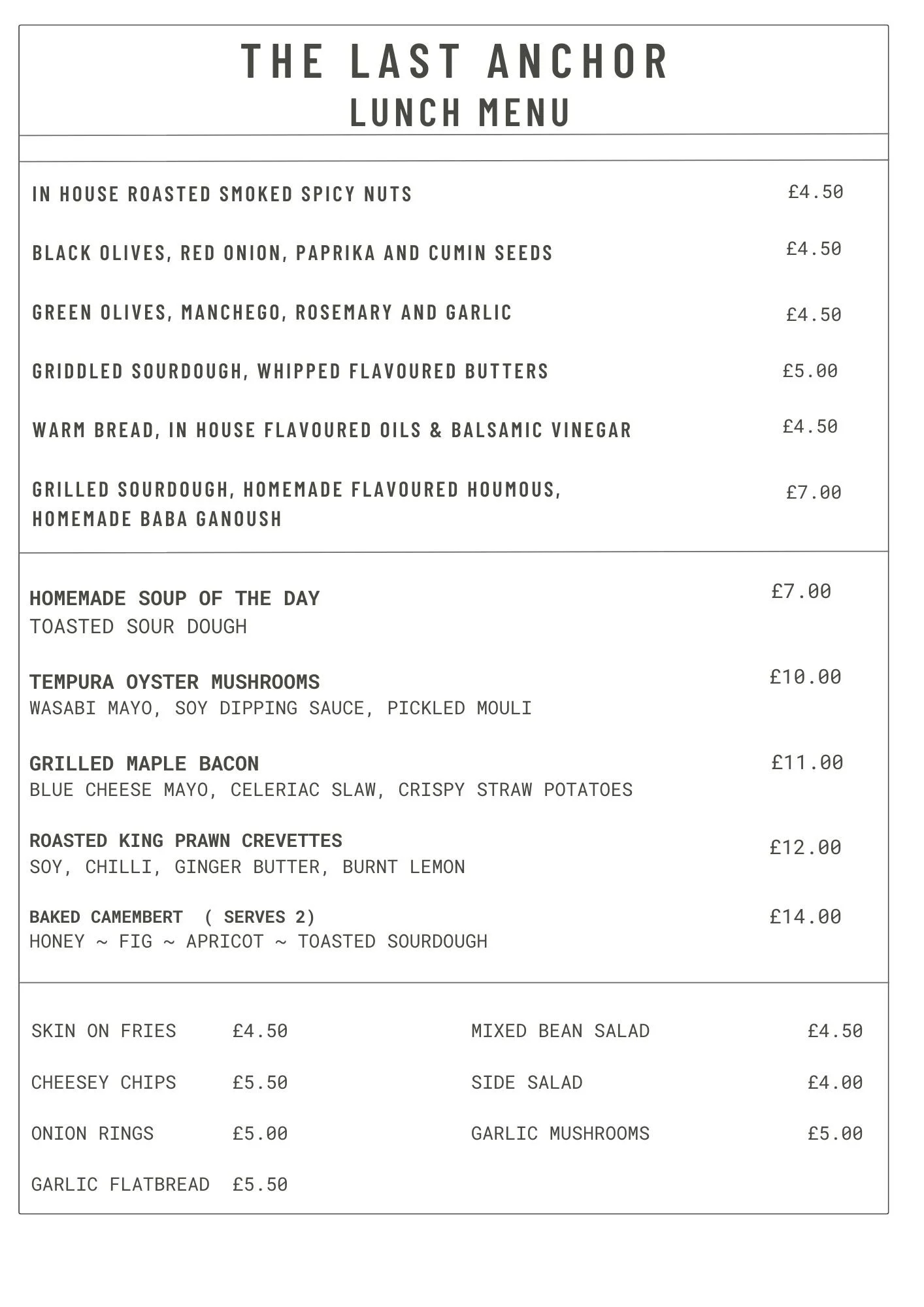 Menu 1 — The Last Anchor