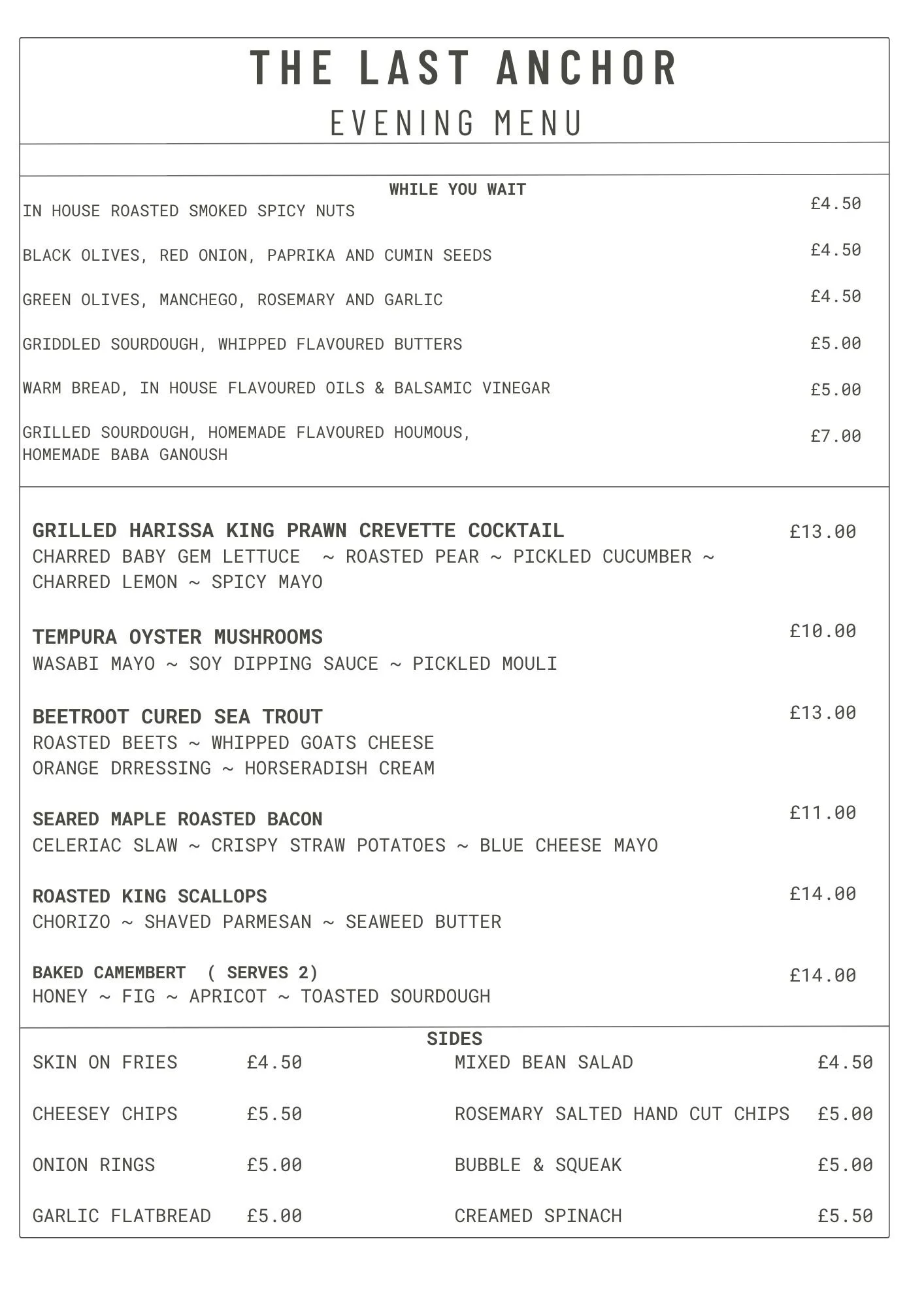 Menu 1 — The Last Anchor