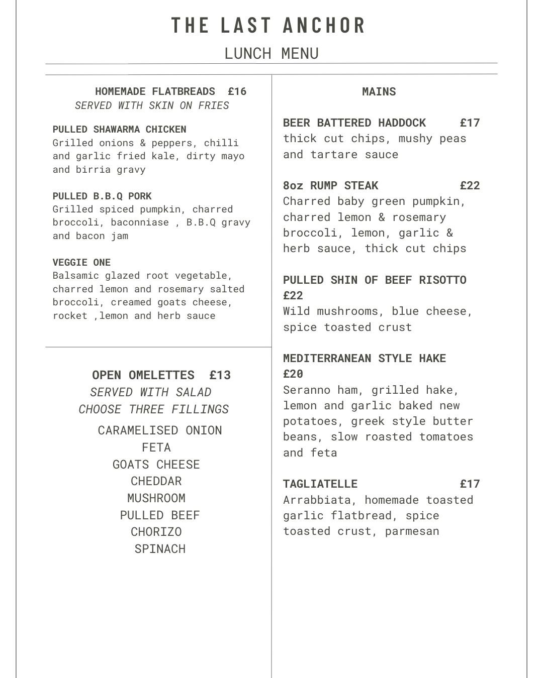 Menu 1 — The Last Anchor