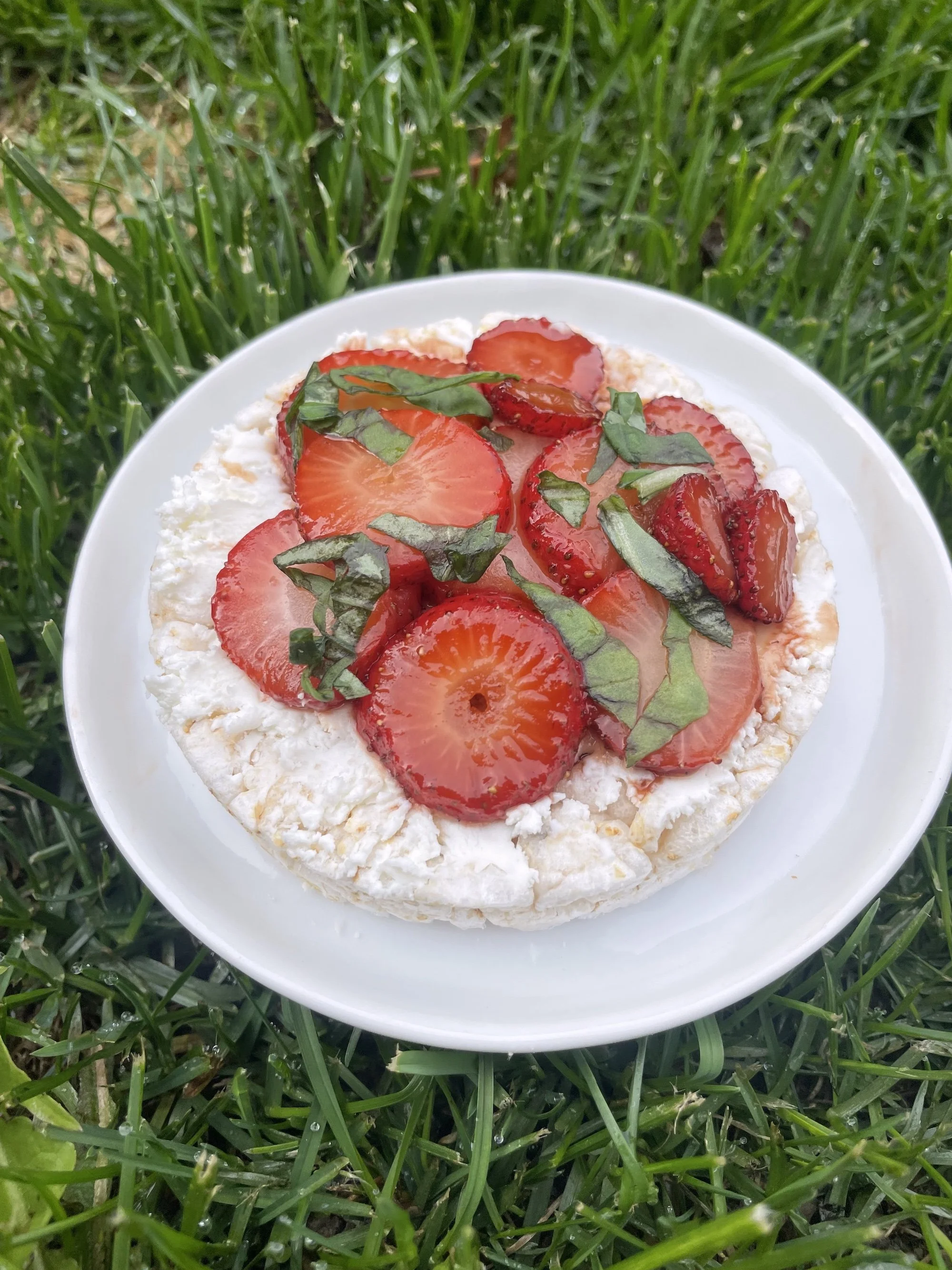 Puffed Rice Cakes with Maple Balsamic Strawberries, Goat Cheese, and ...