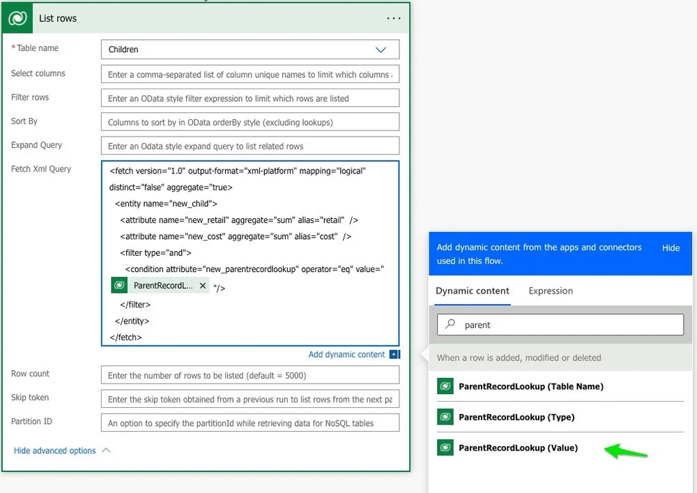 How can I use Power Automate to sum child record values in Dynamics 365? — the tin dog