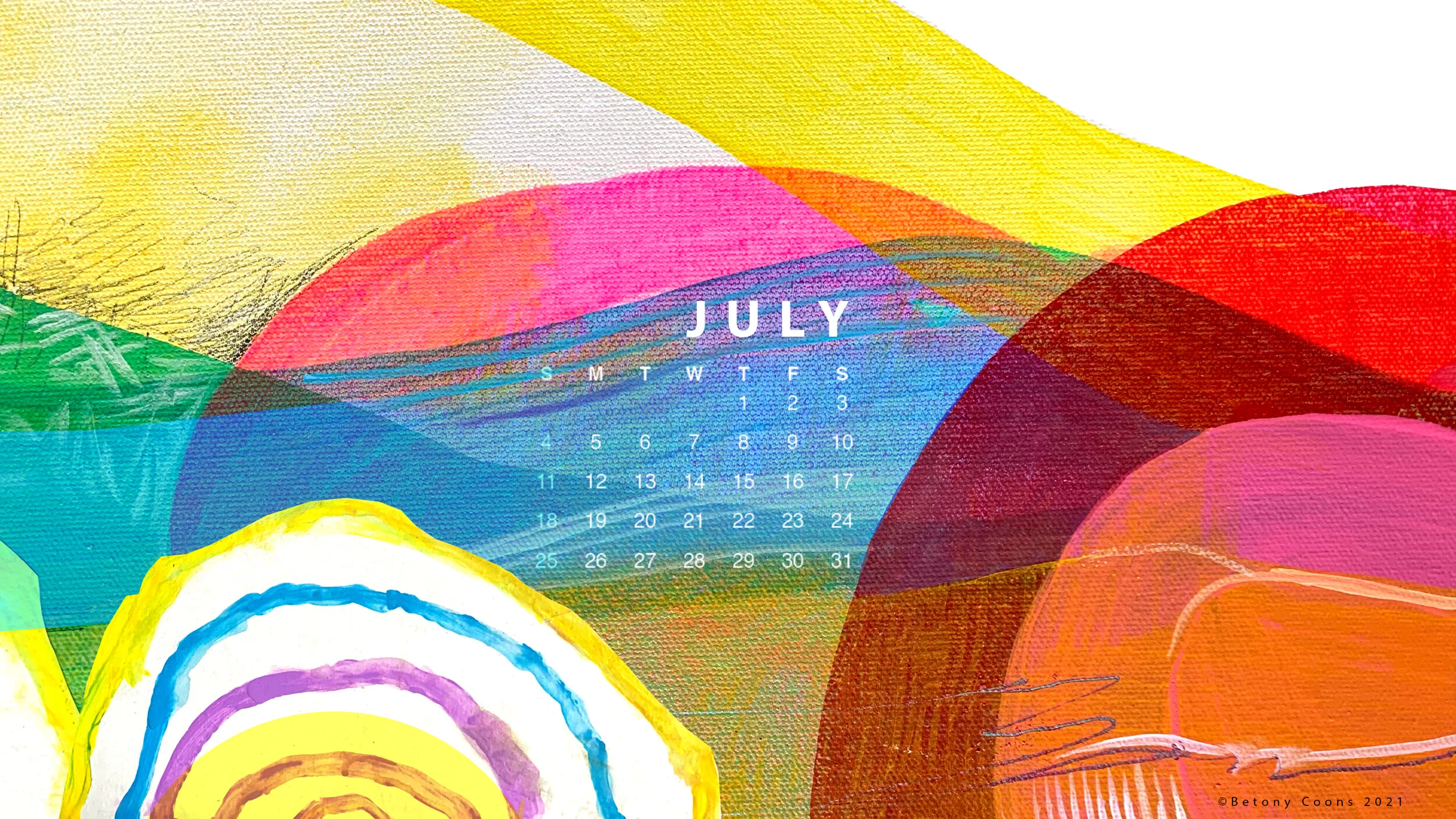 July 2021 Free Wallpaper and Playlist — Betony Coons