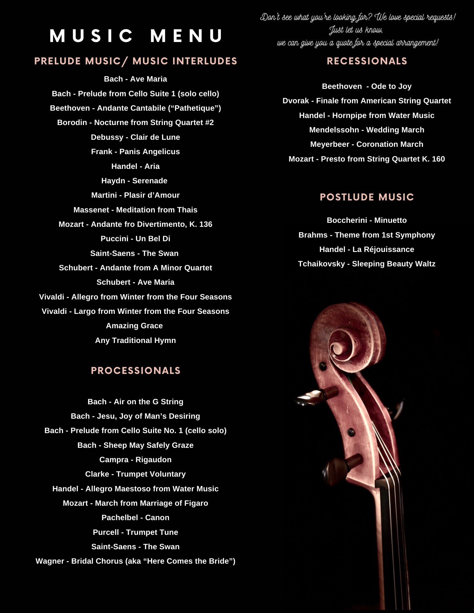 Music Menu — Ceremonial Strings