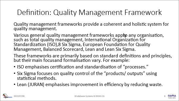 Data Quality Frameworks & Methodologies for Data Managers — Modelware Systems