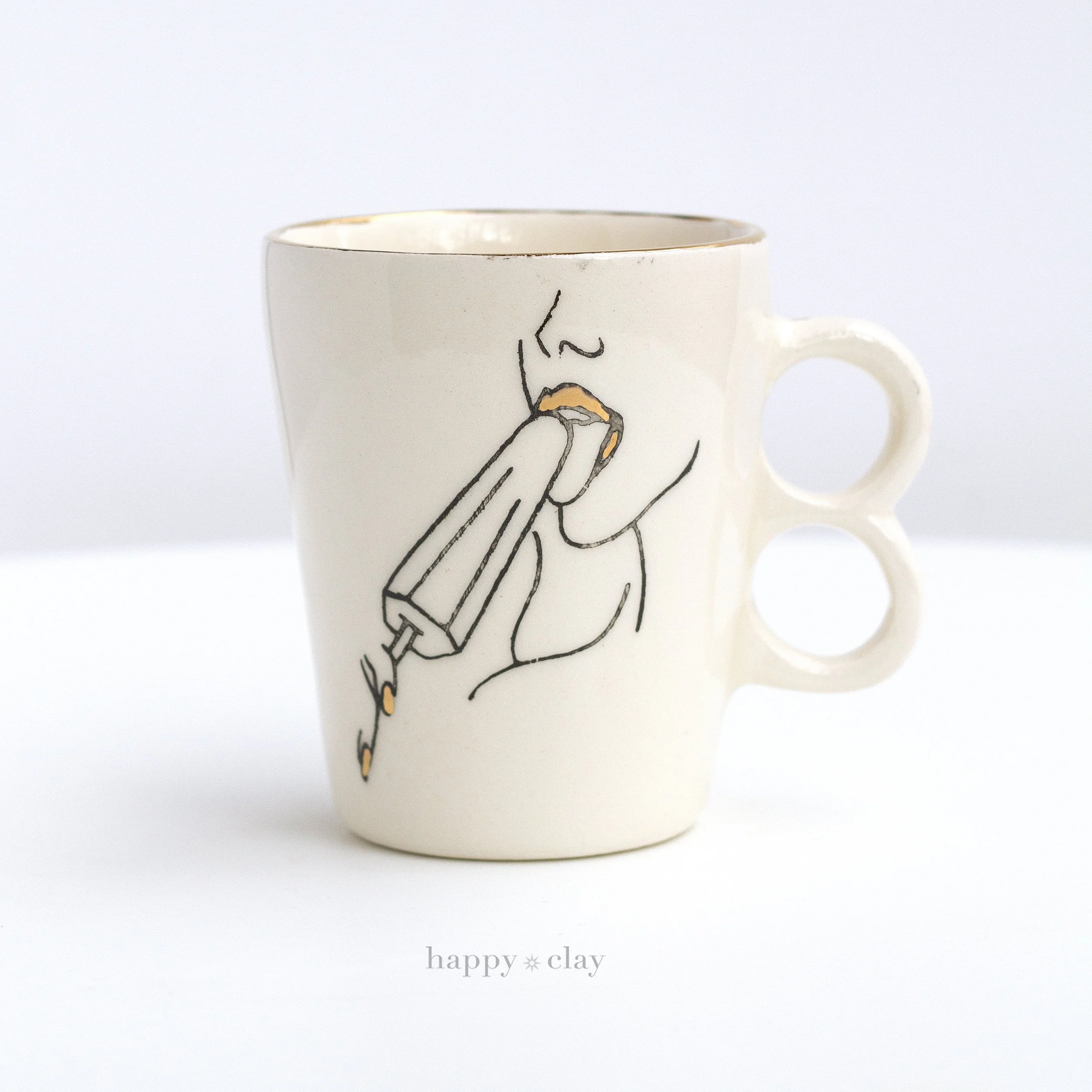 Handmade functional statement pottery — Happy Clay