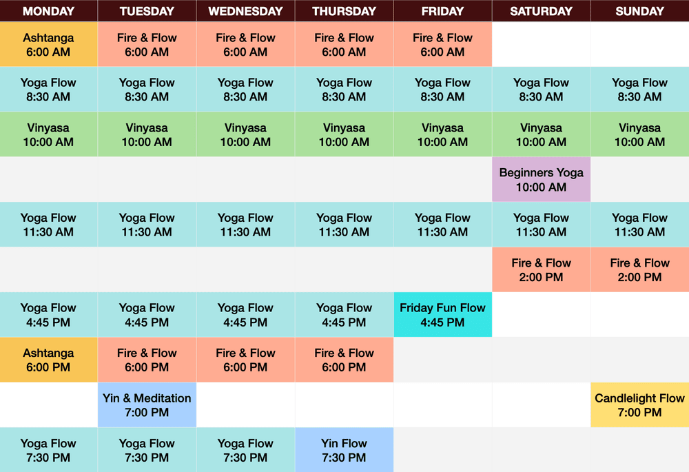 Yoga class schedule in Plymouth, MI — plymouthyogaroom.com