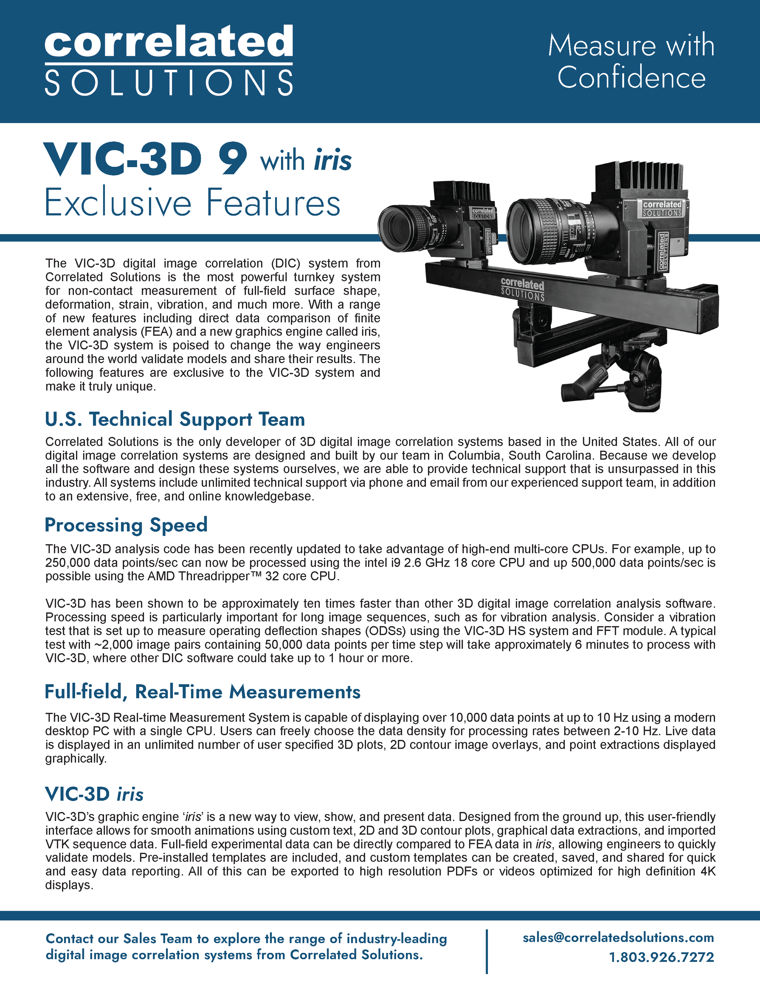 Product Literature — Correlated Solutions Digital Image Correlation