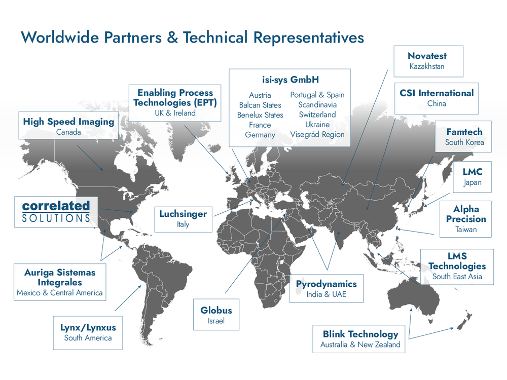 Worldwide Distributors — Correlated Solutions Digital Image Correlation
