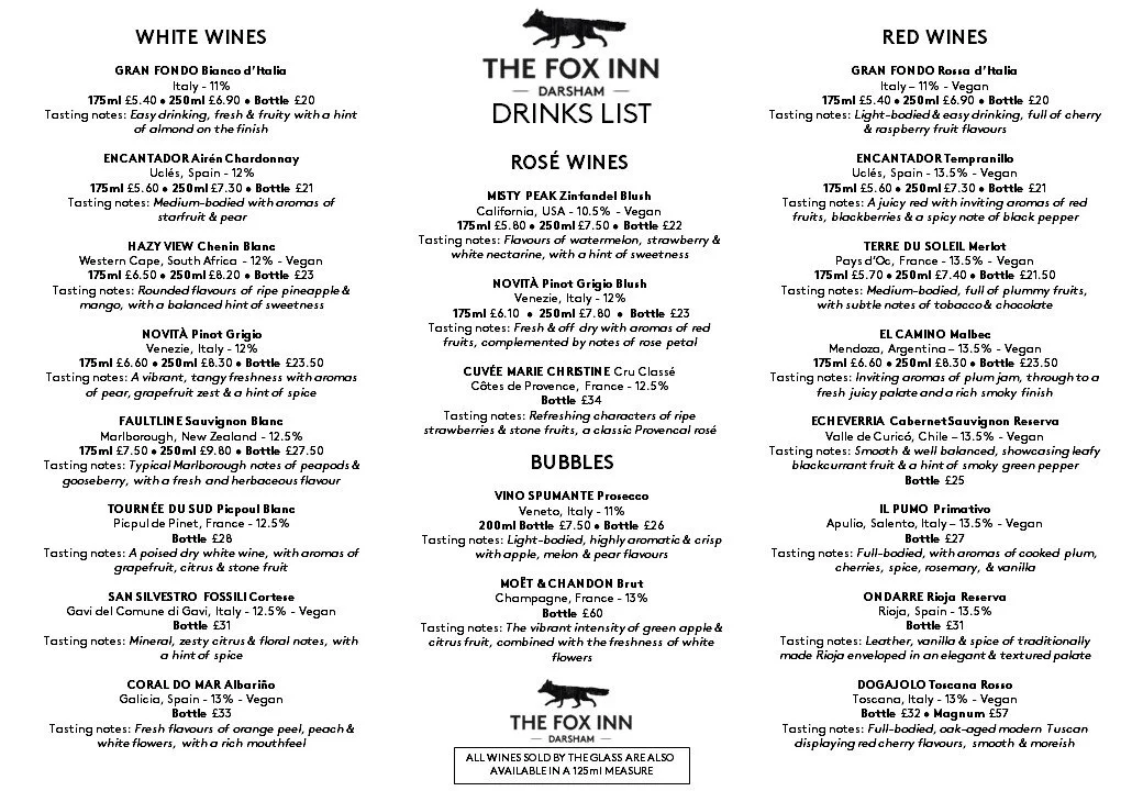 Food & Drink — The Fox Inn - Darsham