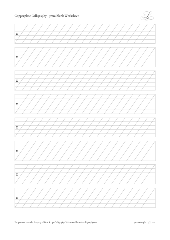 Calligraphy Worksheets and Other Resources | Lilac Script Calligraphy ...