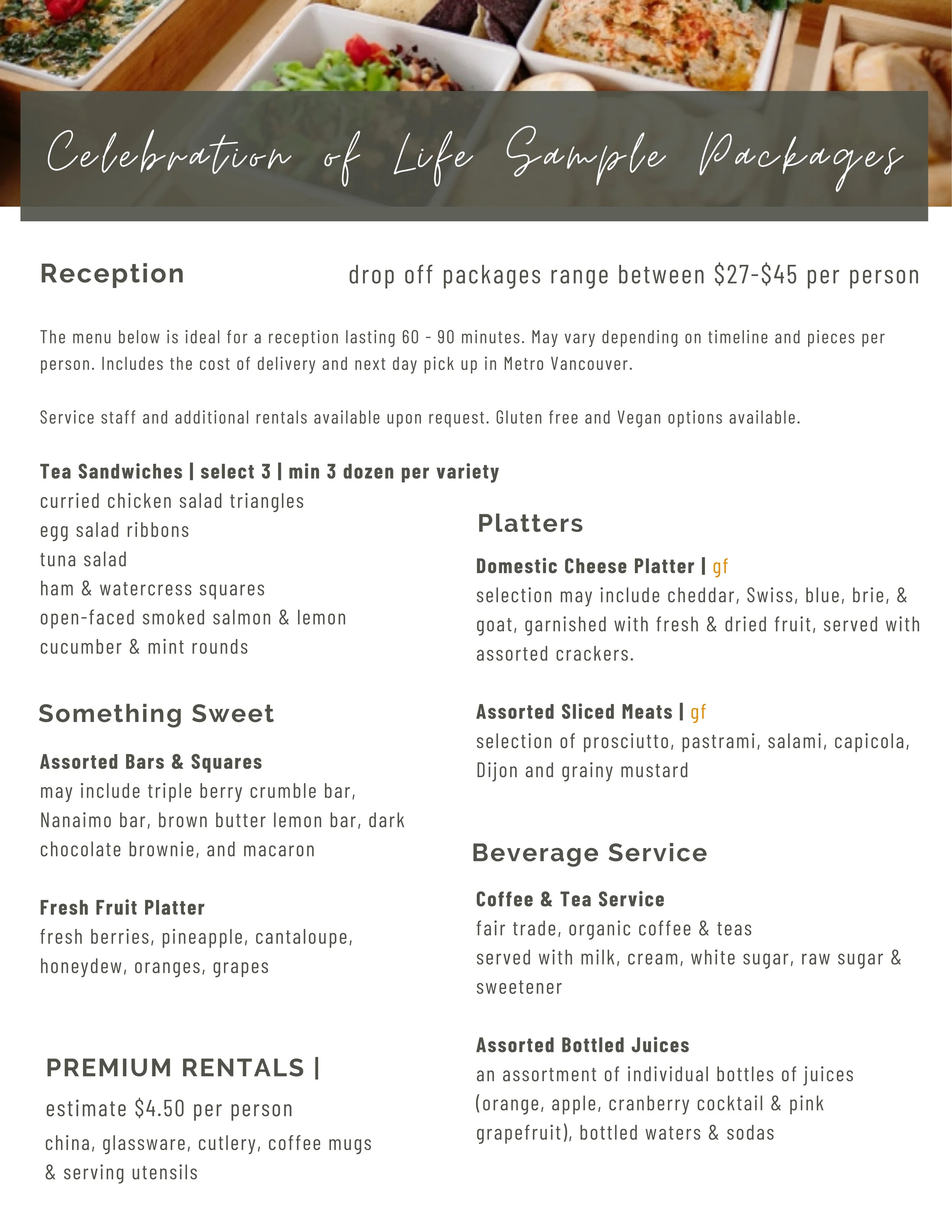 Life Celebrations — Peake Catering