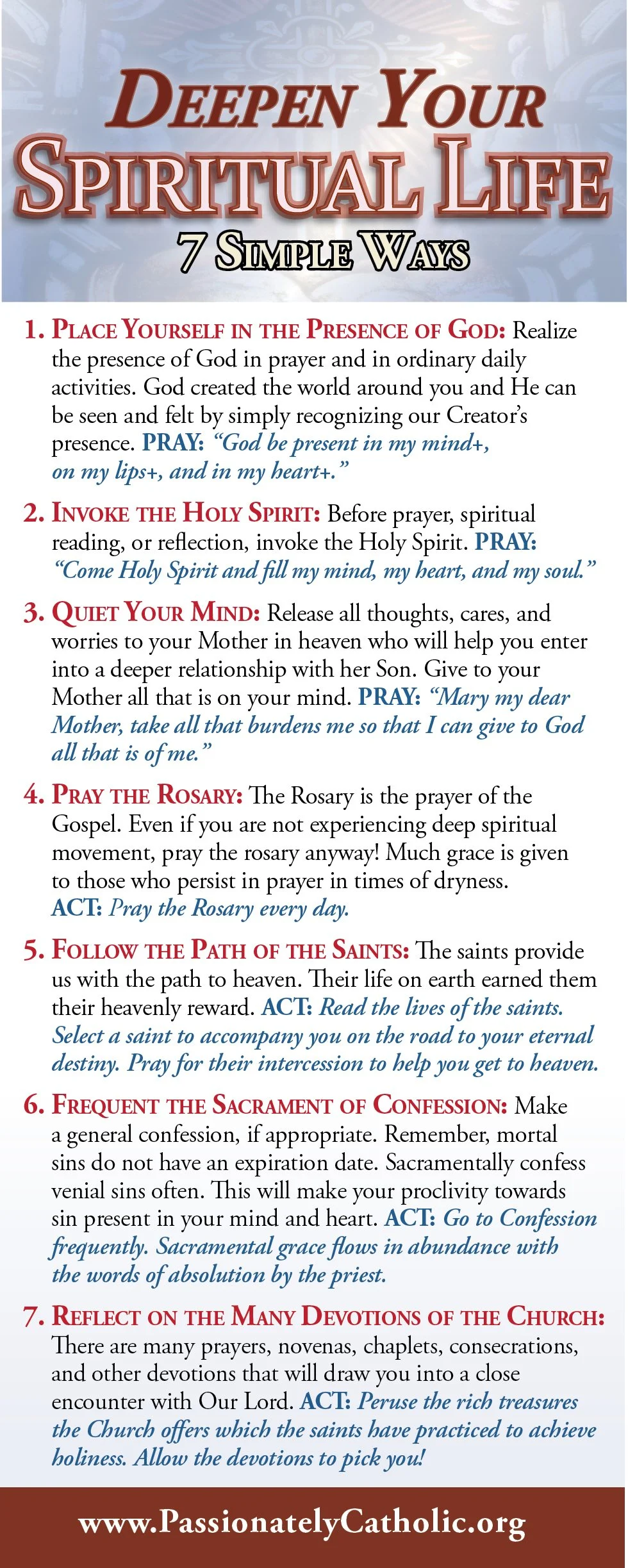 Deepen Your Spiritual Life 7 Simple Ways — Passionately Catholic