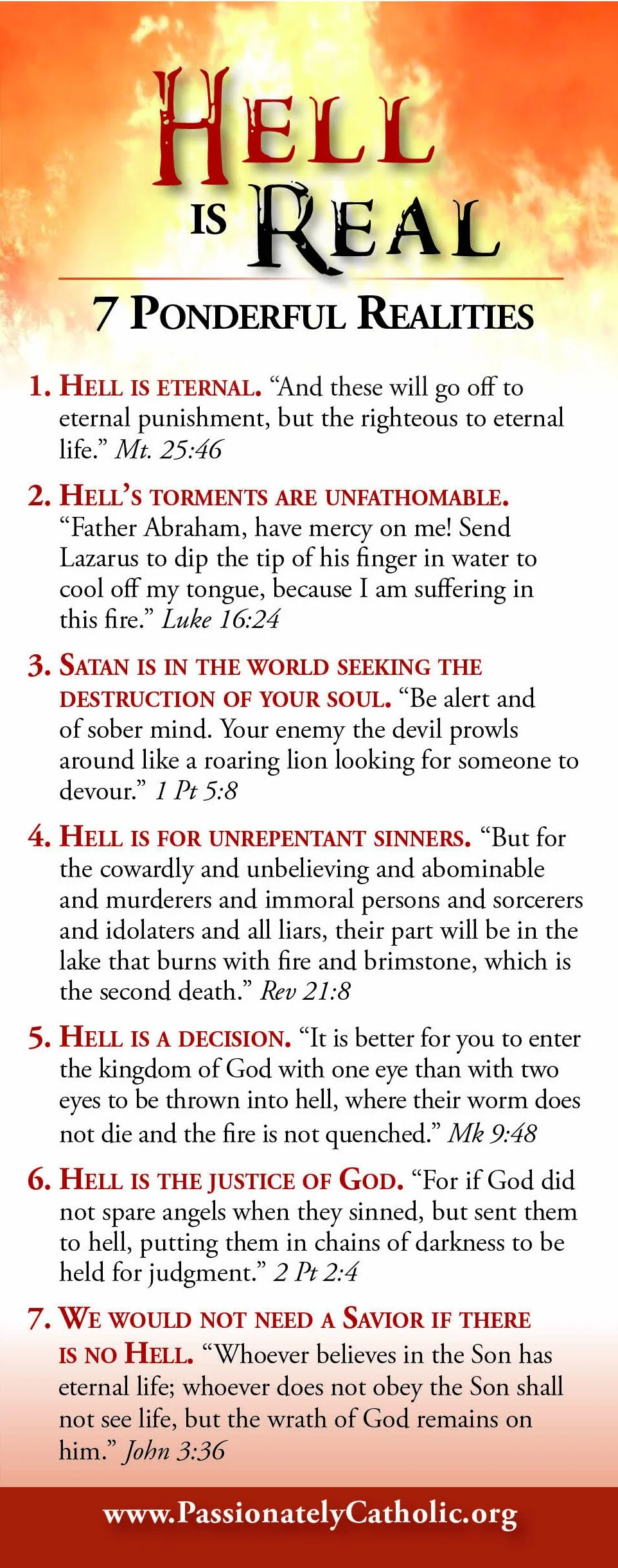 Hell is Real: 7 Ponderful Realities — Passionately Catholic