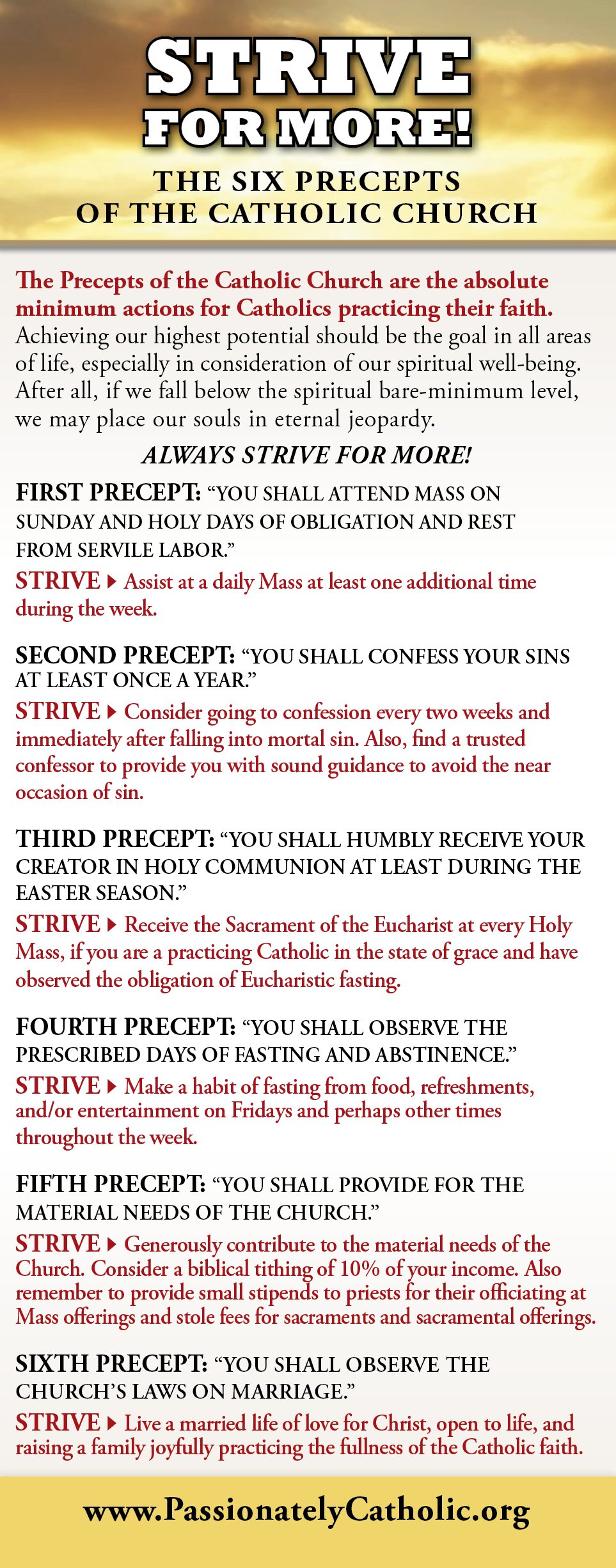 Strive for More! The Five Precepts of the Catholic Church ...