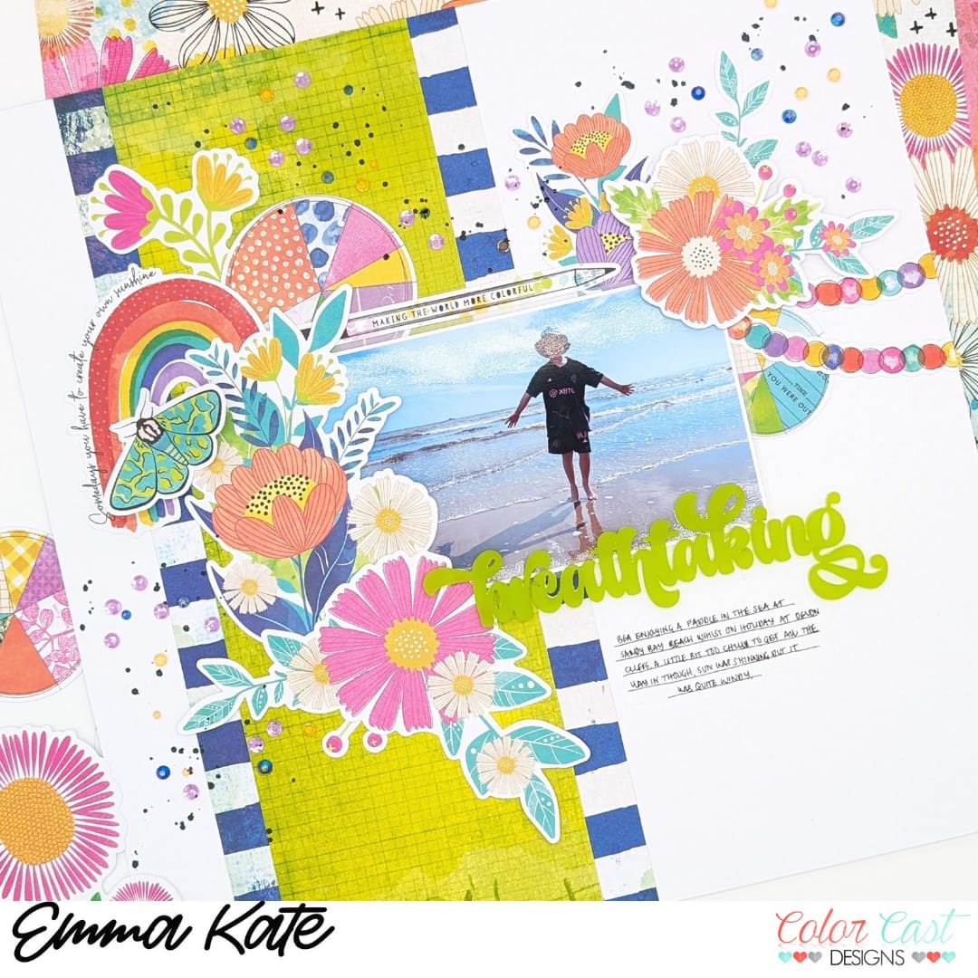 A Lime Green “Breathtaking” Layout by Emma Kate — Color Cast Designs