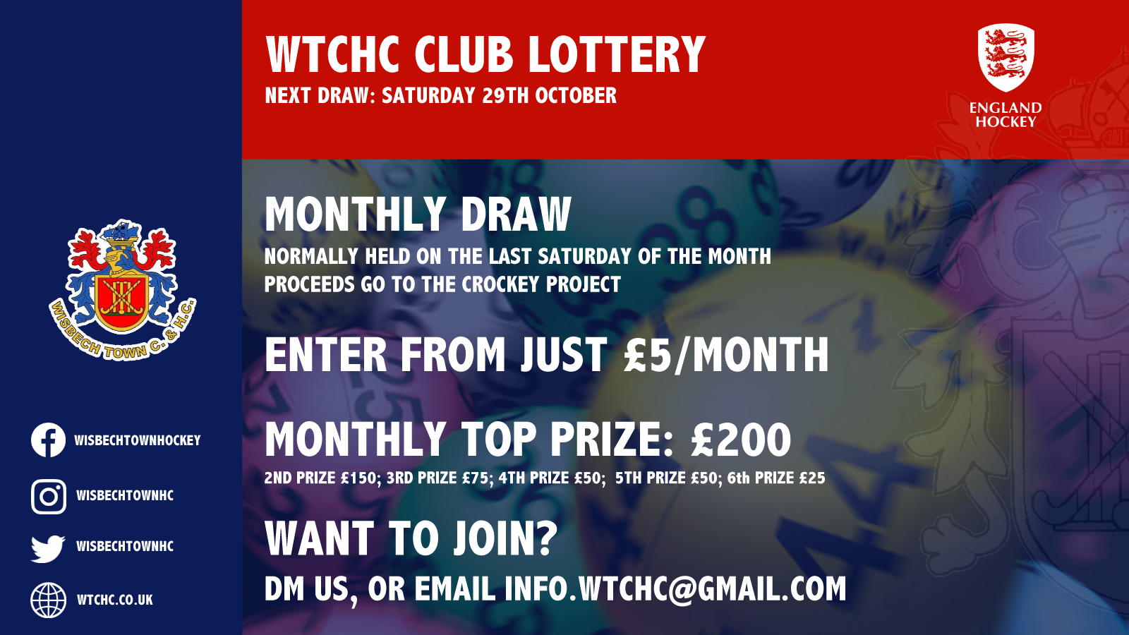 Club Lottery — Wisbech Town Cricket & Hockey Club