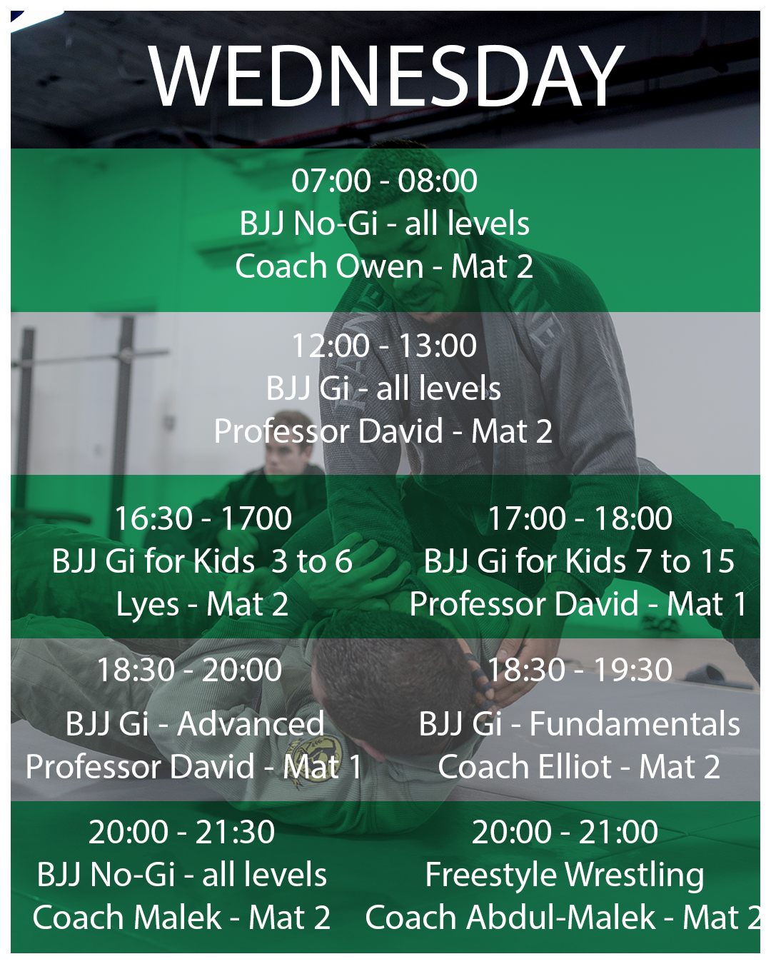 Jiu-Jitsu Weekly Timetable | Apex Jiu-Jitsu