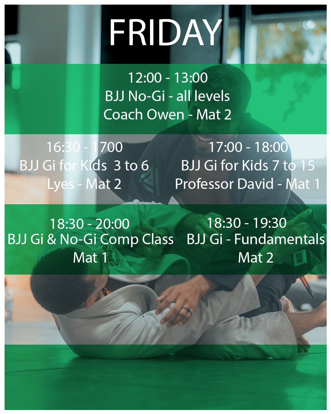 Jiu-Jitsu Weekly Timetable | Apex Jiu-Jitsu