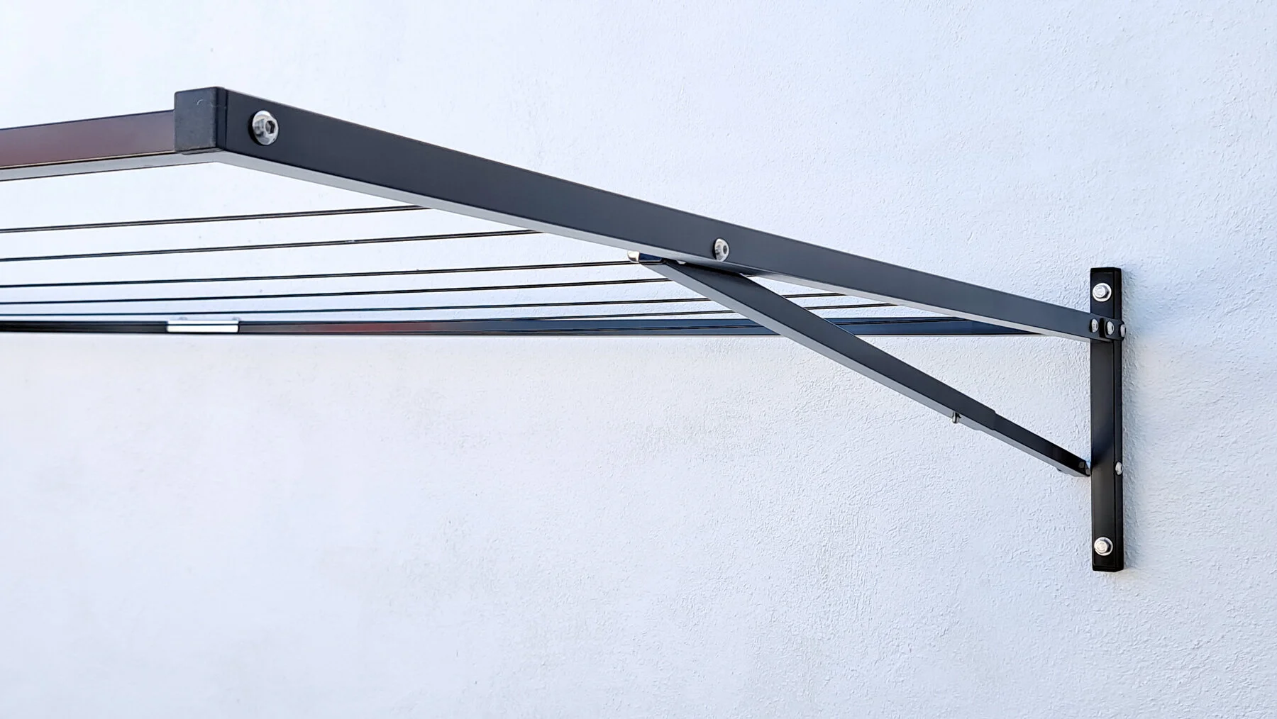 Wall Folding Satin Black Powdercoated Clothesline — Stainless Clotheslines