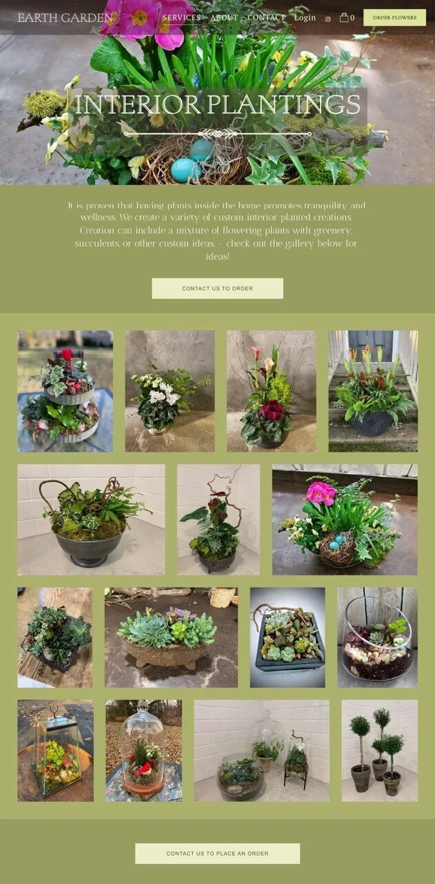 Earth Garden Flowers website design project — Golnar Parry Designs