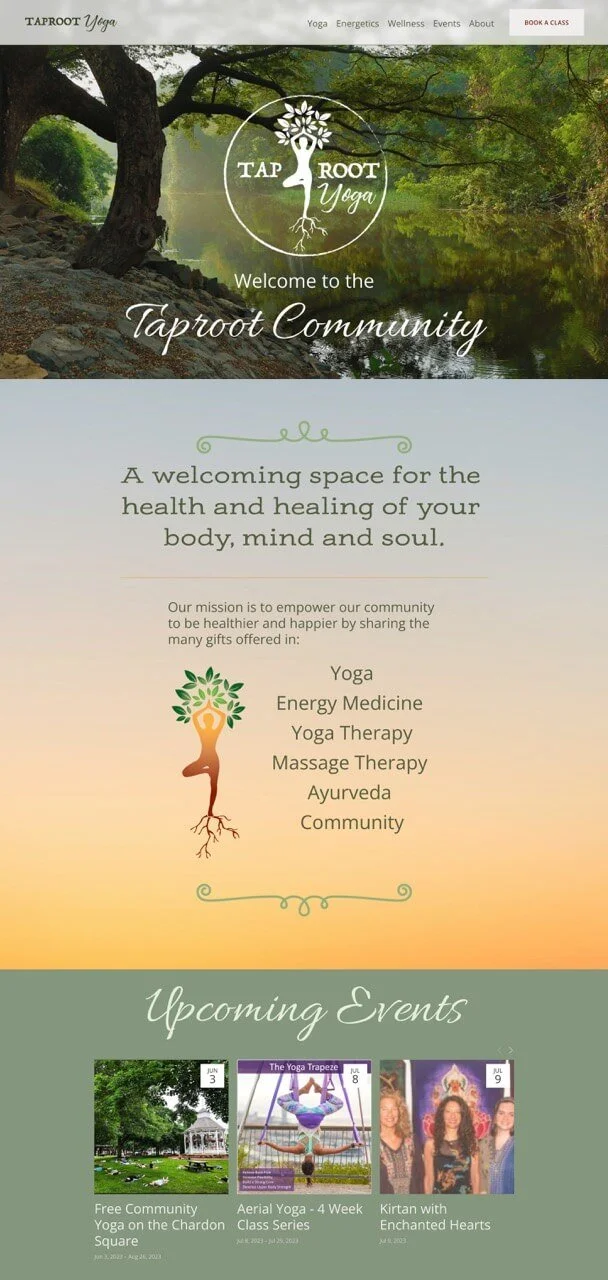Taproot Yoga Chardon website design project in Chardon, Ohio — Golnar ...