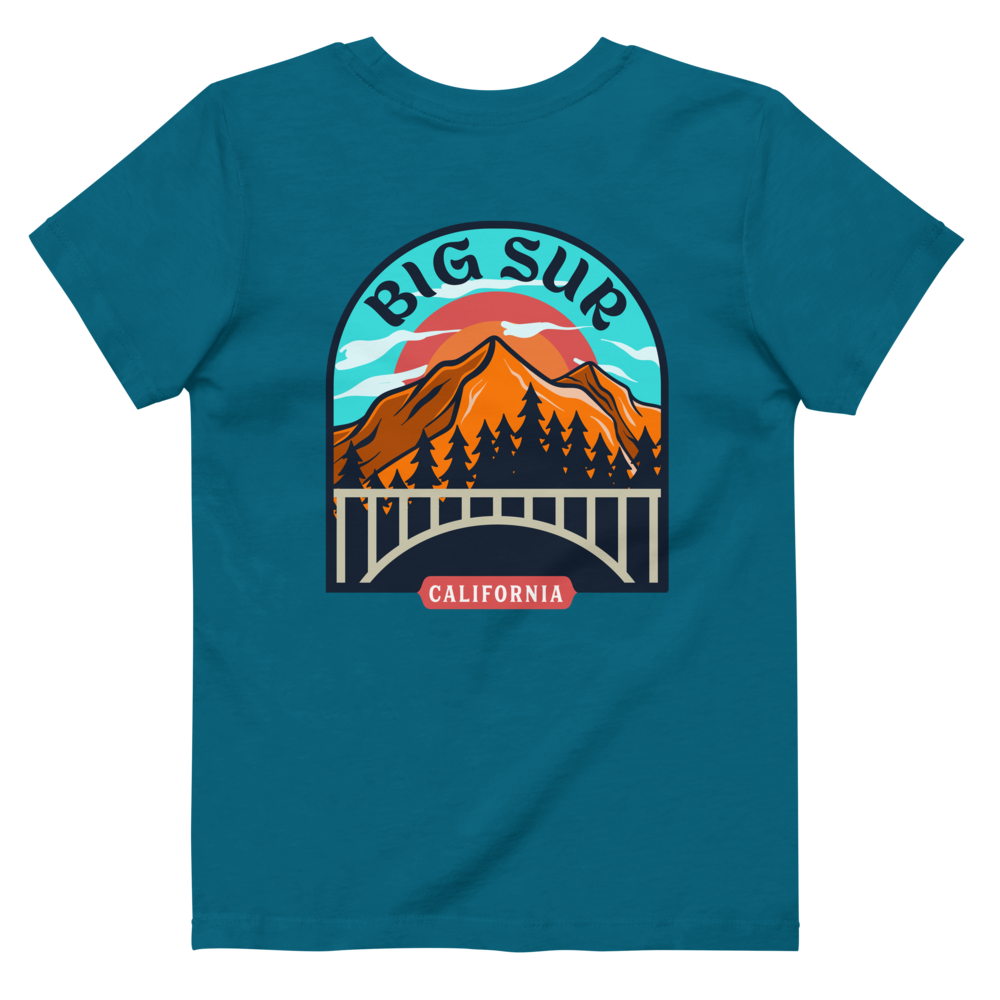 Big Sur Bridge Organic Cotton Deluxe Kids T Shirt BigSurCali big-sur-bridge-organic-cotton-deluxe-kids-t-shirt-bigsurcali