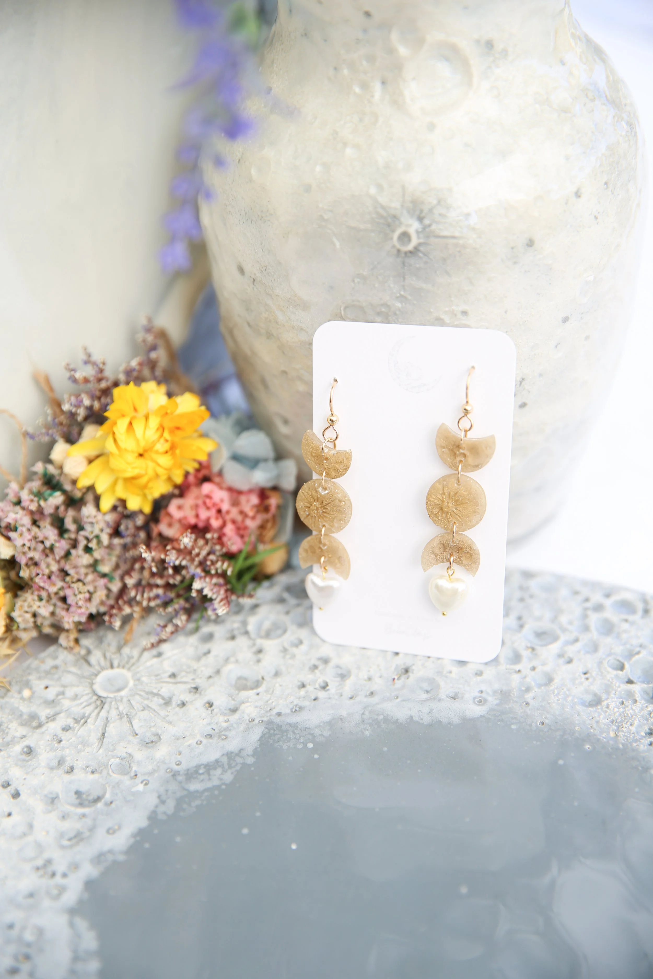 Fancy Full Lunar Phase Earrings — BebeClays