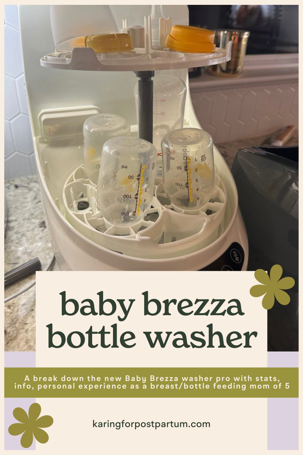 Baby Brezza Bottle Washer Review from a Mom of 5 | Karing for Postpartum
