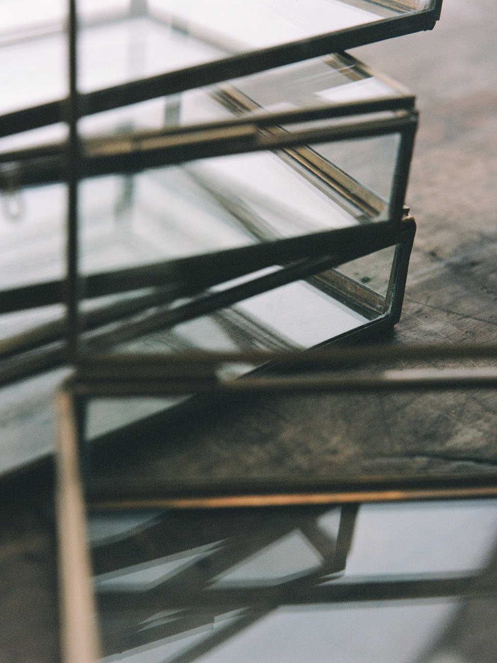 Brass and glass print boxes — Atkins Lab