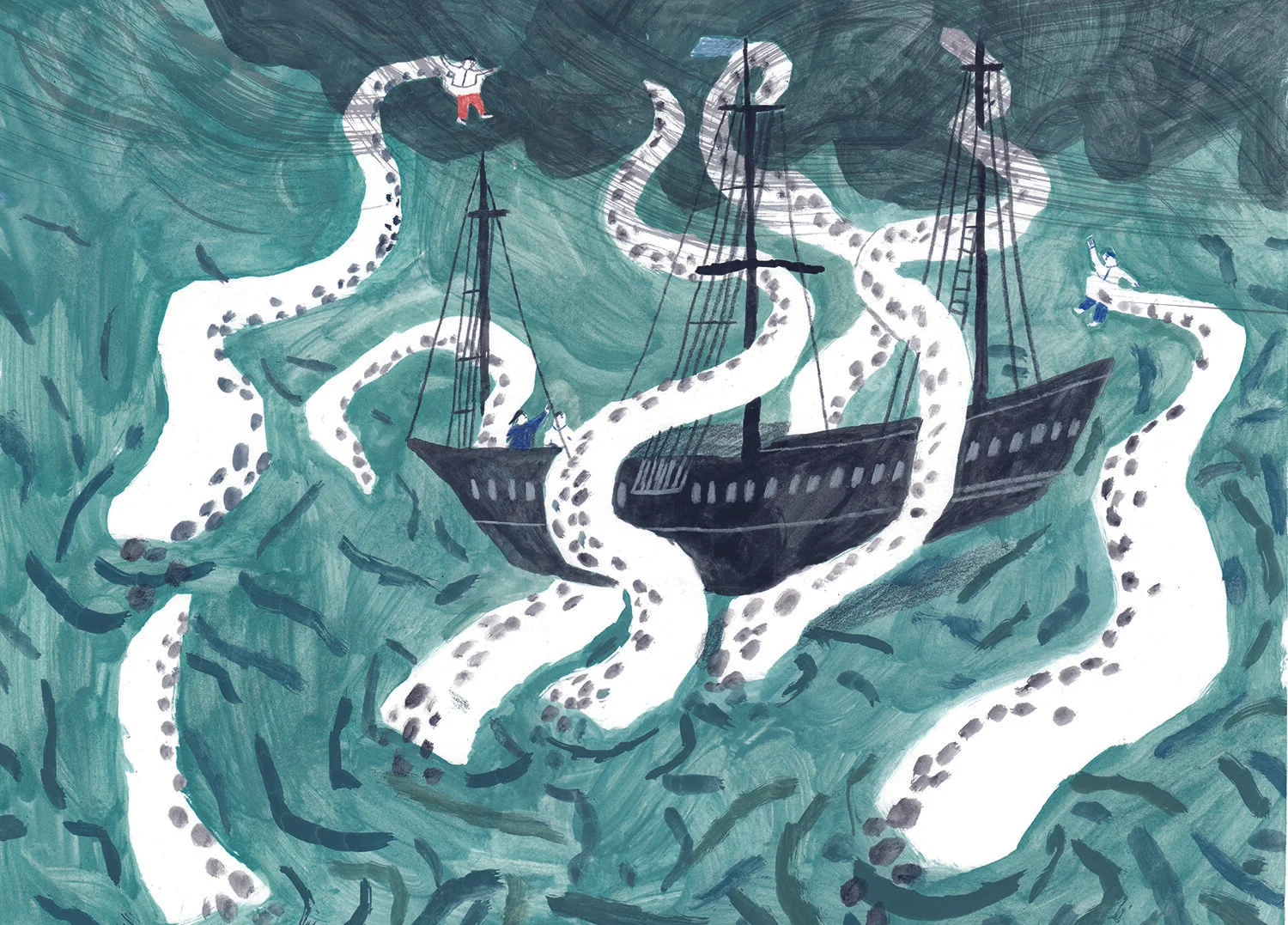 People and the Sea — Charlotte Ager Illustration