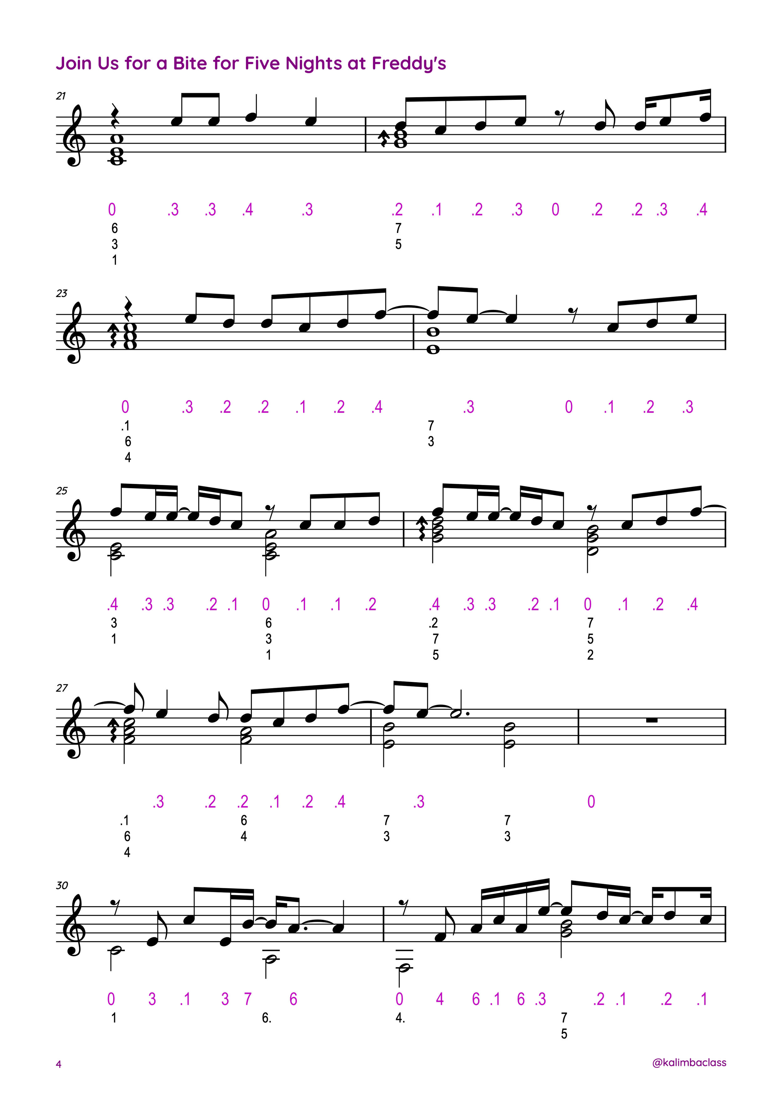 Join Us for a Bite from FNAF - Clases de Kalimba
