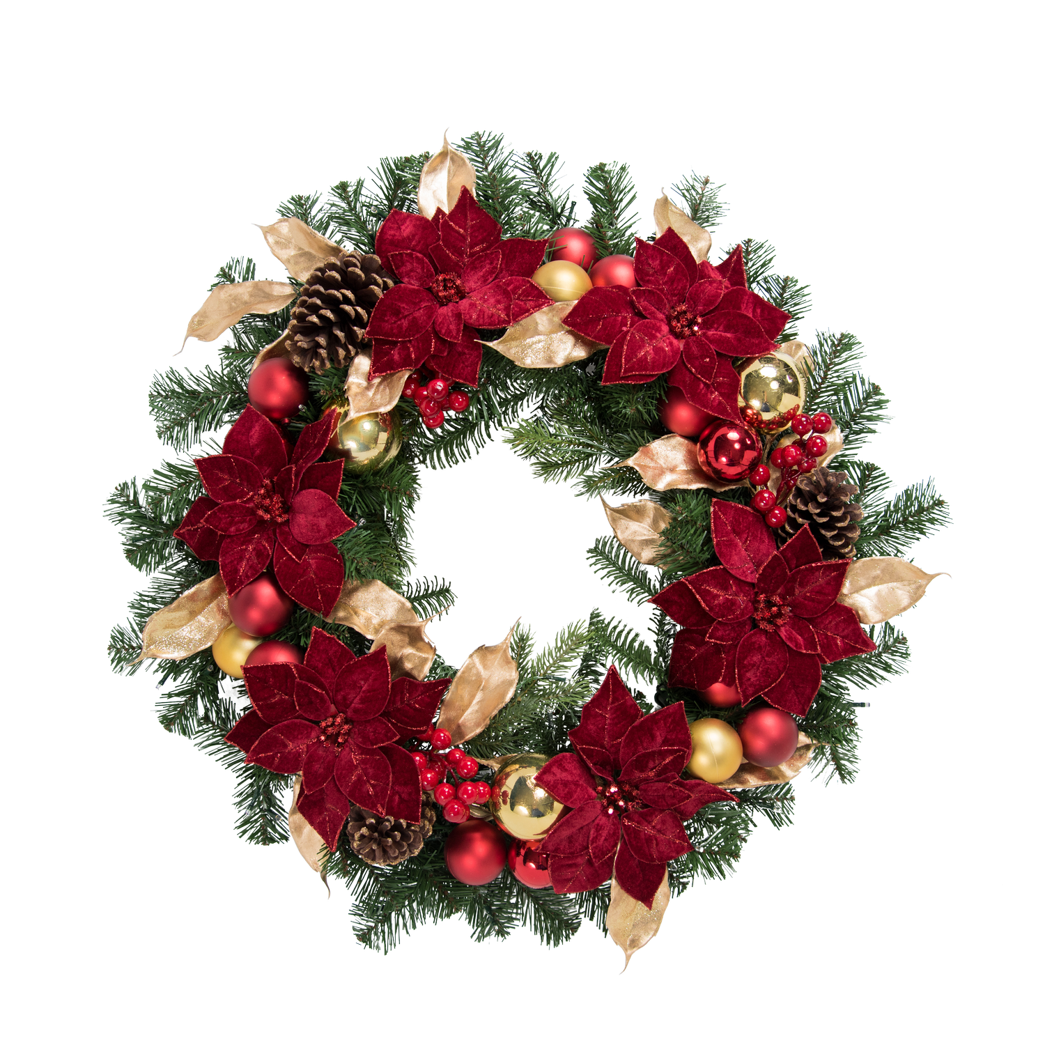 Lighted and Finely Decorated Christmas wreaths and garlands