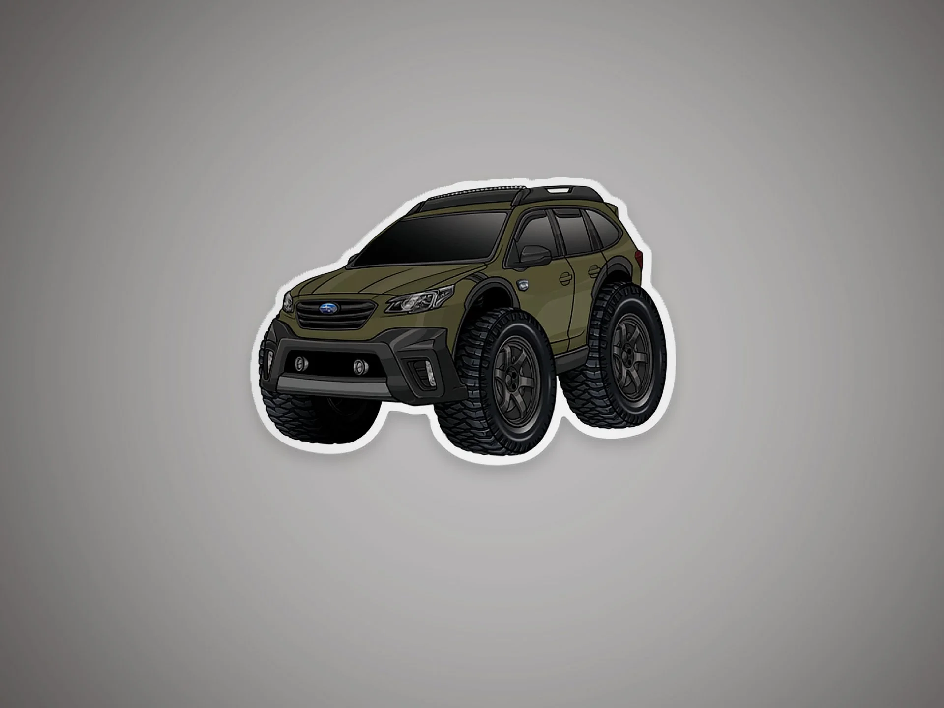 Overland Edition Subaru Cartoon Sticker — Accentrek Designs