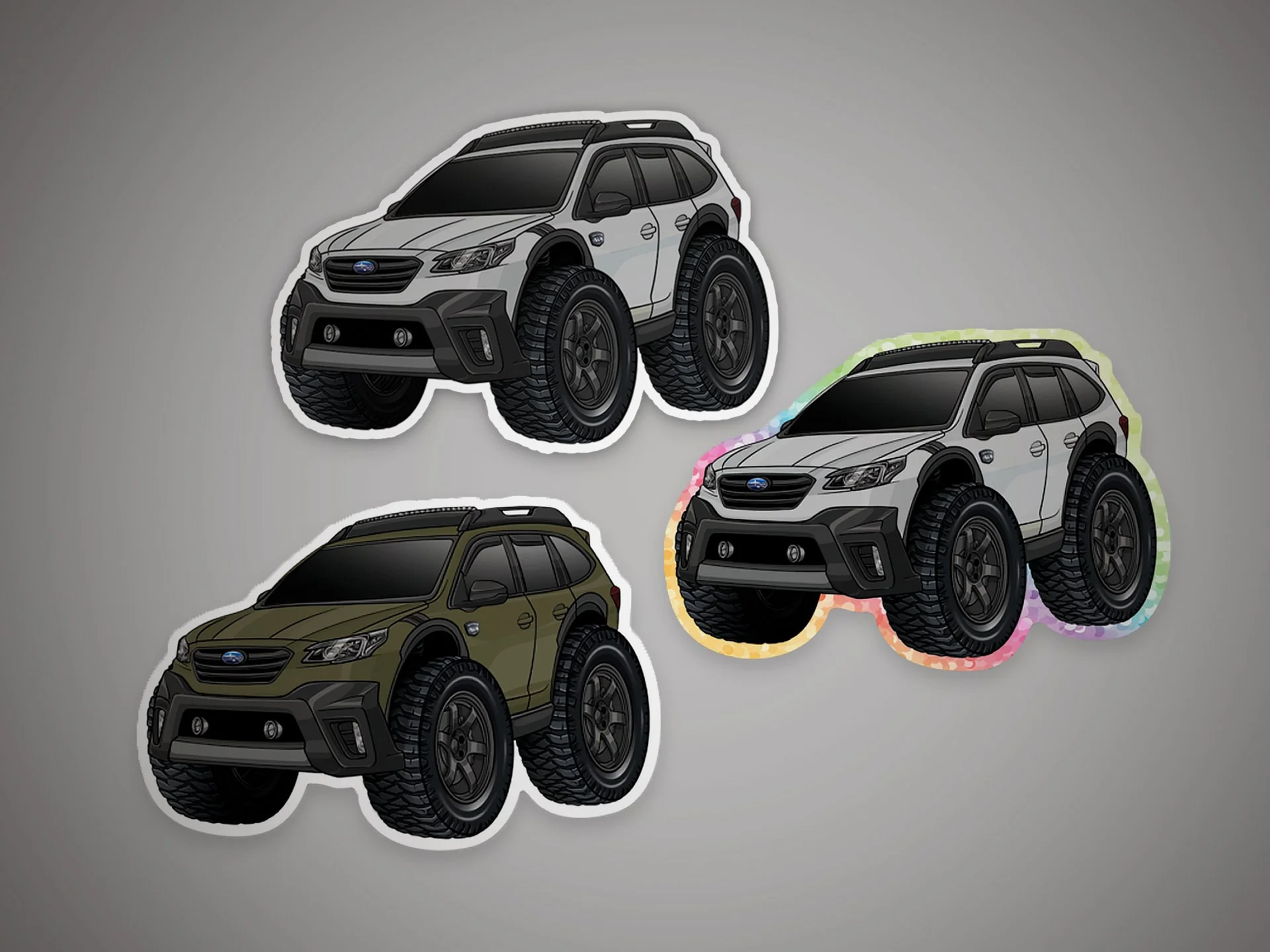 Overland Edition Subaru Cartoon Sticker — Accentrek Designs