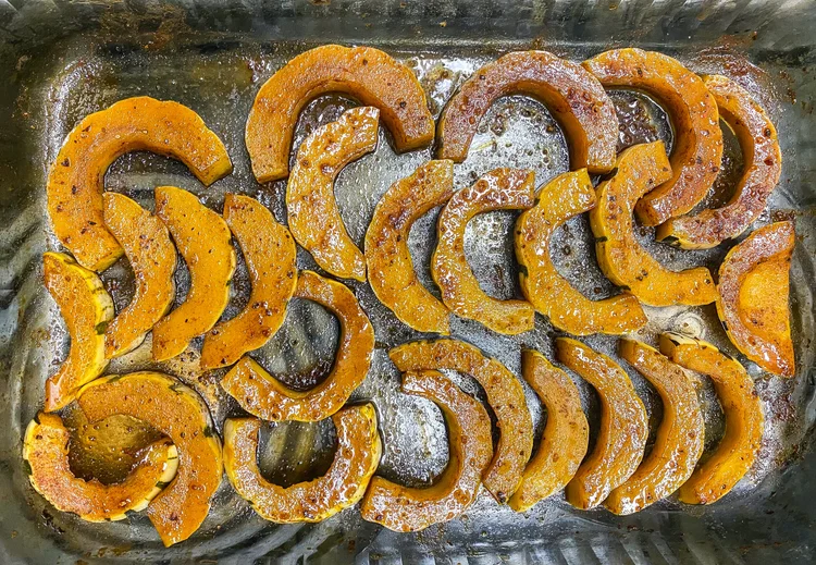 Bourbon Maple and Pumpkin Spice Roasted Delicata Squash with Vegan Ghee ...