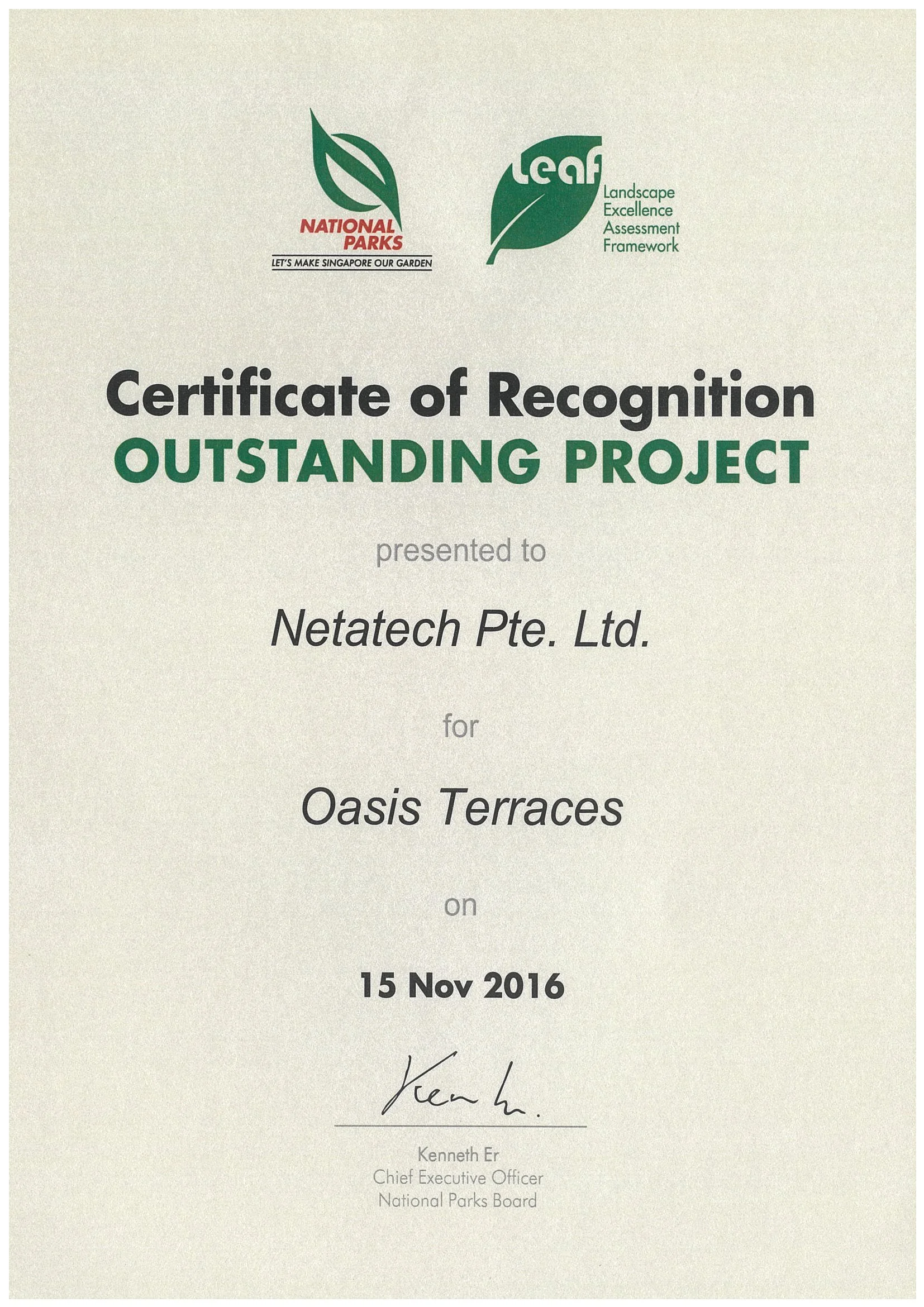 NParks Leaf Award: Oasis Terraces — Netatech Engineering