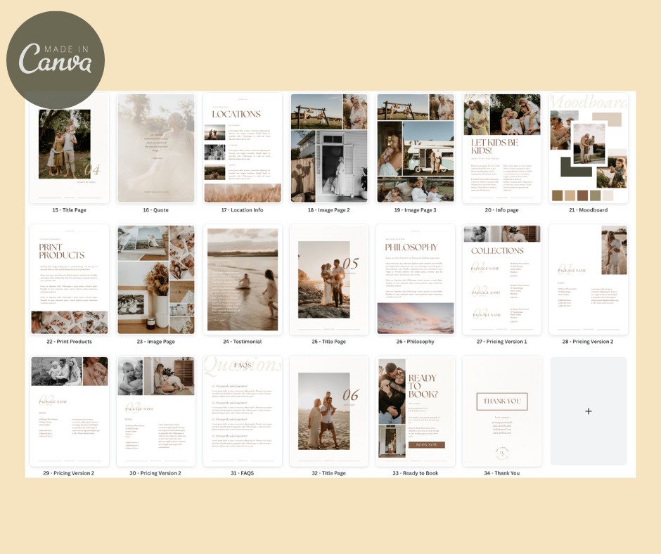 Callie Welcome & Pricing Guide ~ Canva template — % Story Keeper Co ...