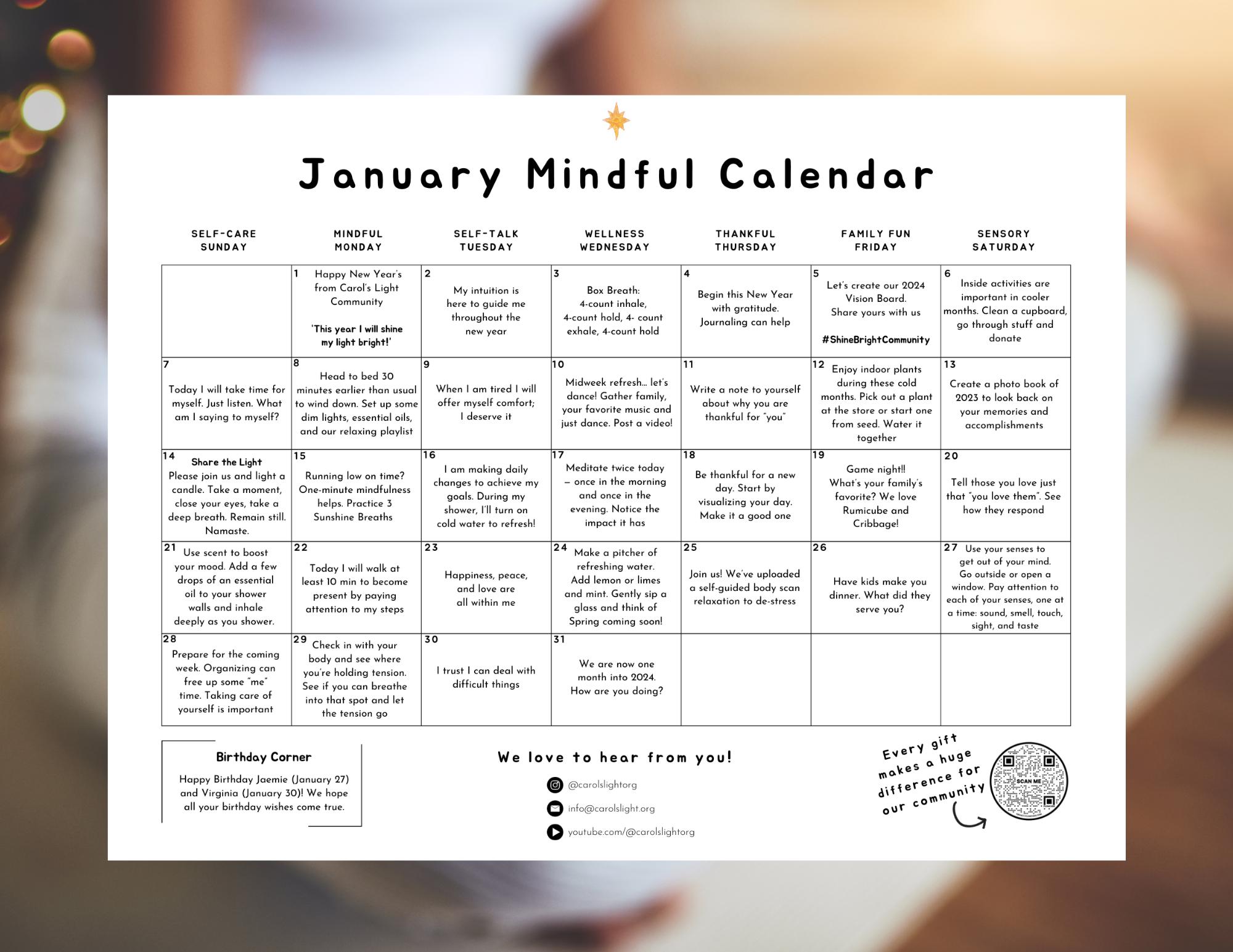 Carol's Light | Non-Profit