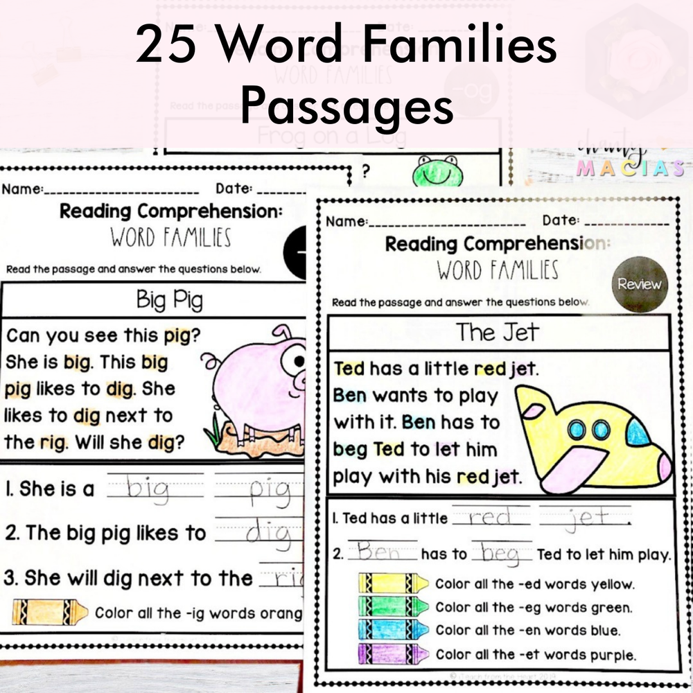 3 Tips on How to Teach Word Families like a Pro with Easy-to-Use ...