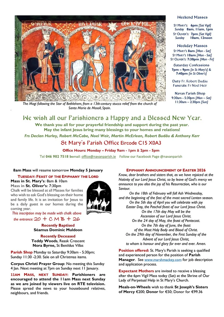 Feast of the Epiphany 2026 • Blessing of Chalk • Epiphany announcement ...