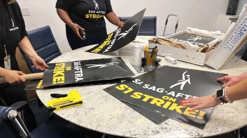 As The Clock Ticks Down, SAG-AFTRA Members Prepare Picket Signs ...