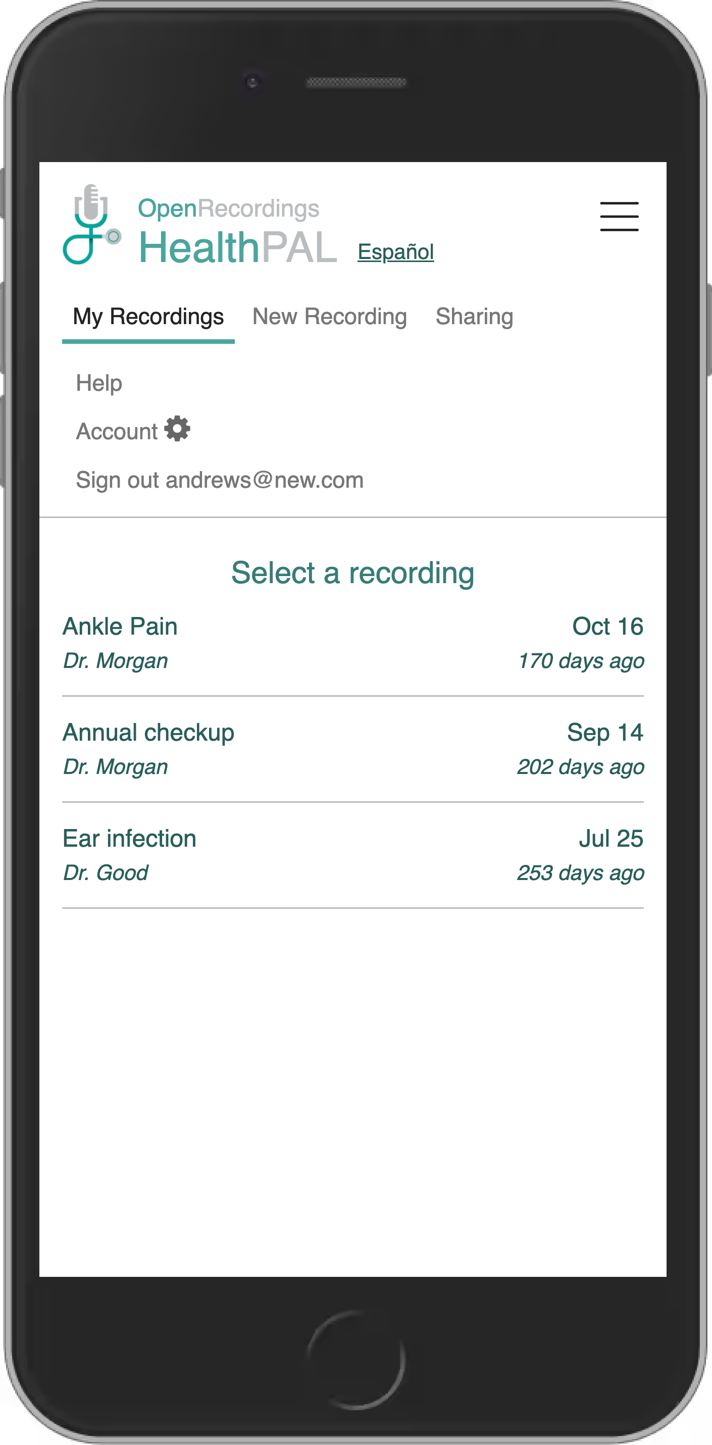 HealthPAL — Open Recordings