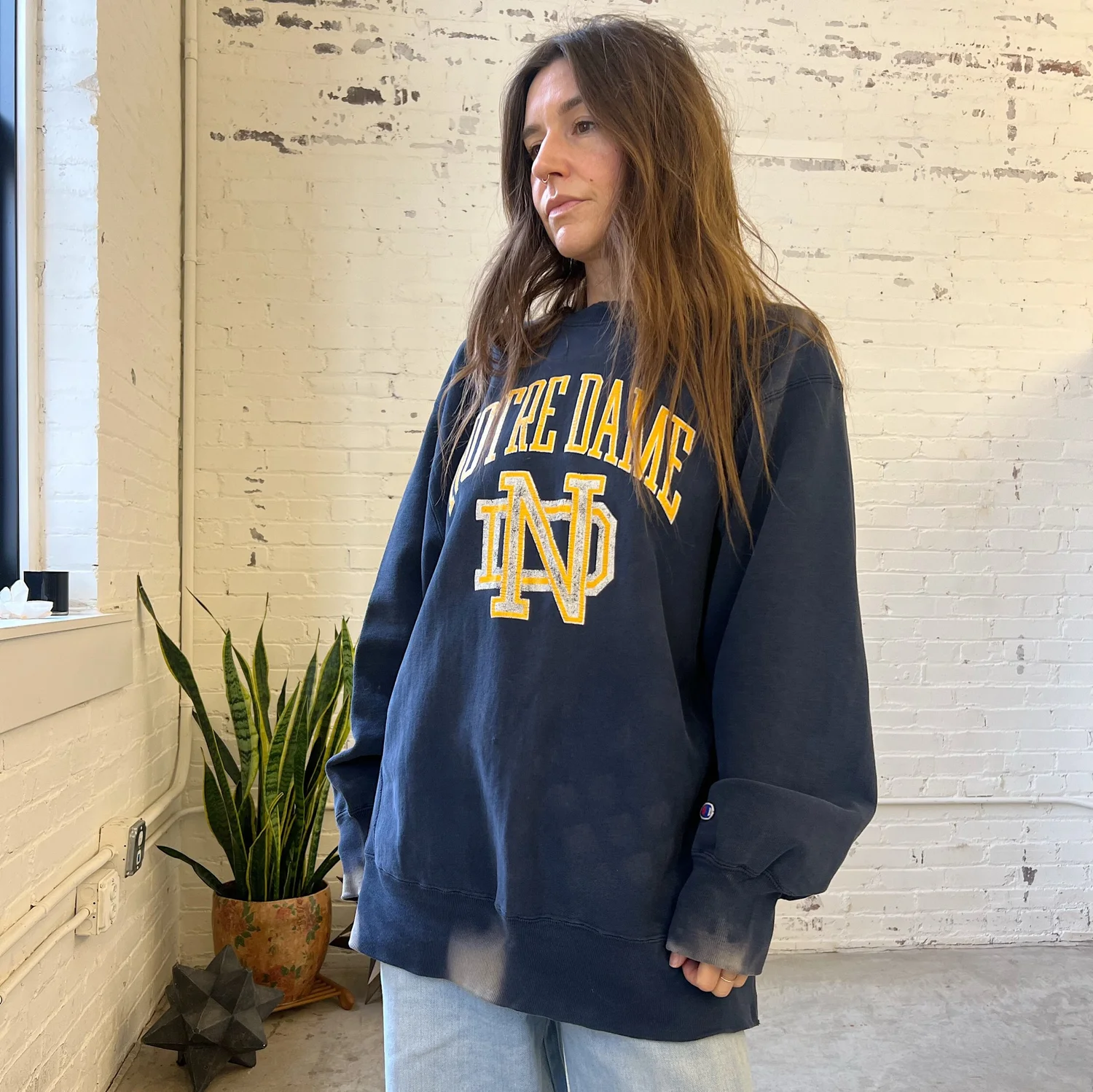 Notre Dame Champion Reverse Weave Sweatshirt, XL/XXL — May's Notre Dame Champion Reverse Weave Sweatshirt, XL/XXL — May's